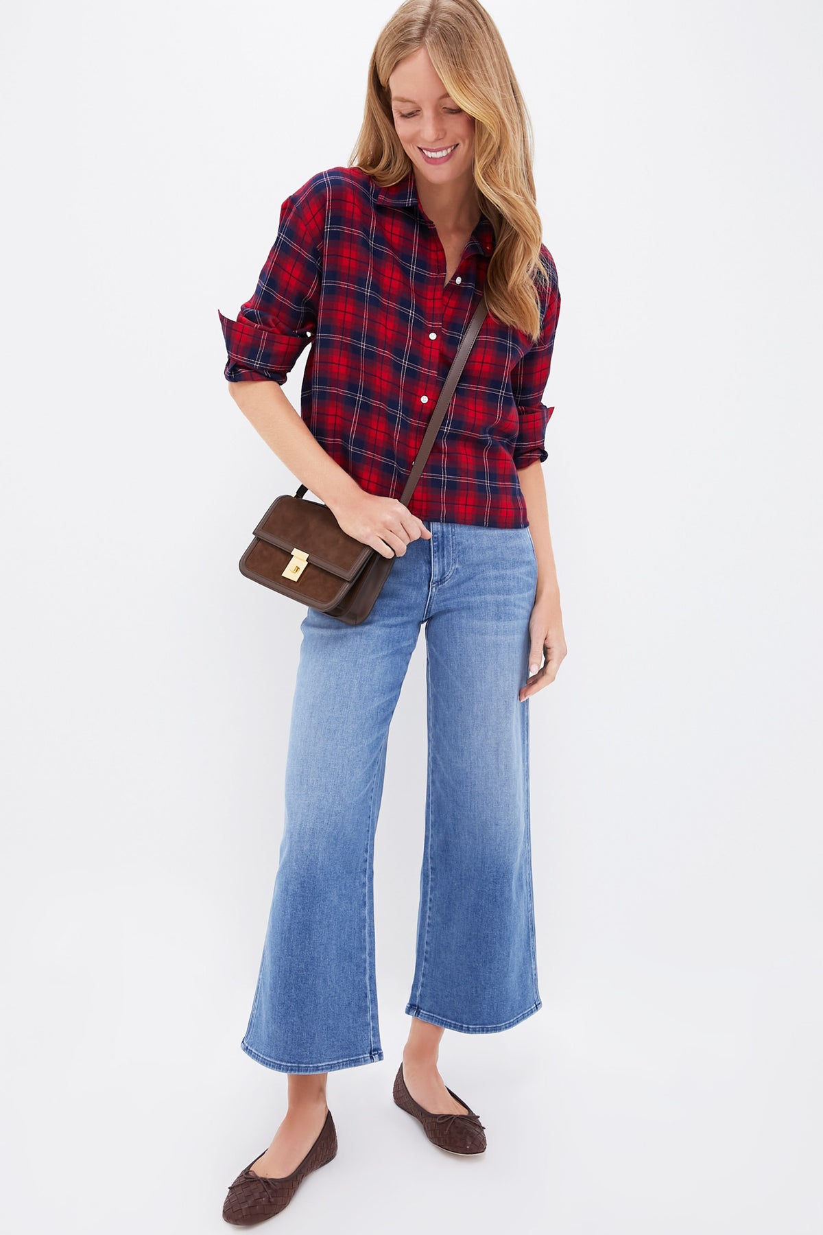 Red Plaid Flannel Cropped Jasper Button Down | Tuckernuck