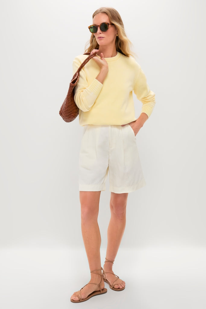 Pale Yellow Stone Washed Cotton Anne Crewneck | Tuckernuck