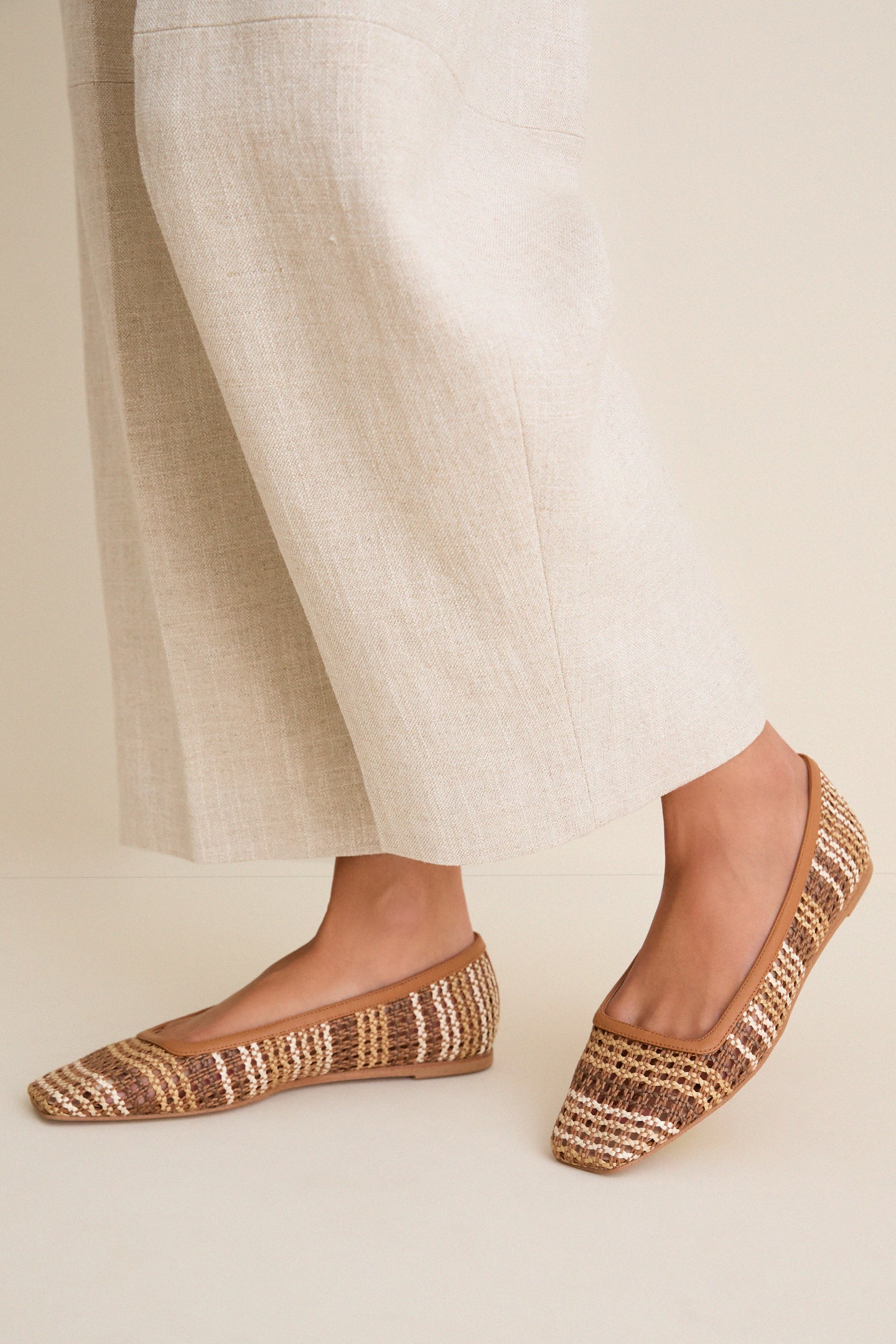 Tan Multi Woven Nadia Flats | Tuckernuck Shoes