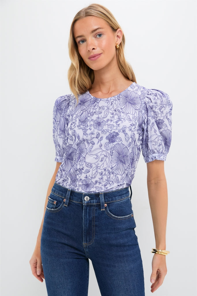 Embroidered Periwinkle Benson Blouse | Hyacinth House