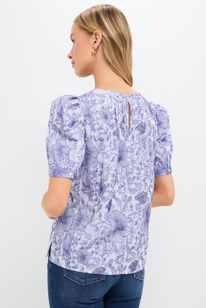 Embroidered Periwinkle Benson Blouse | Hyacinth House