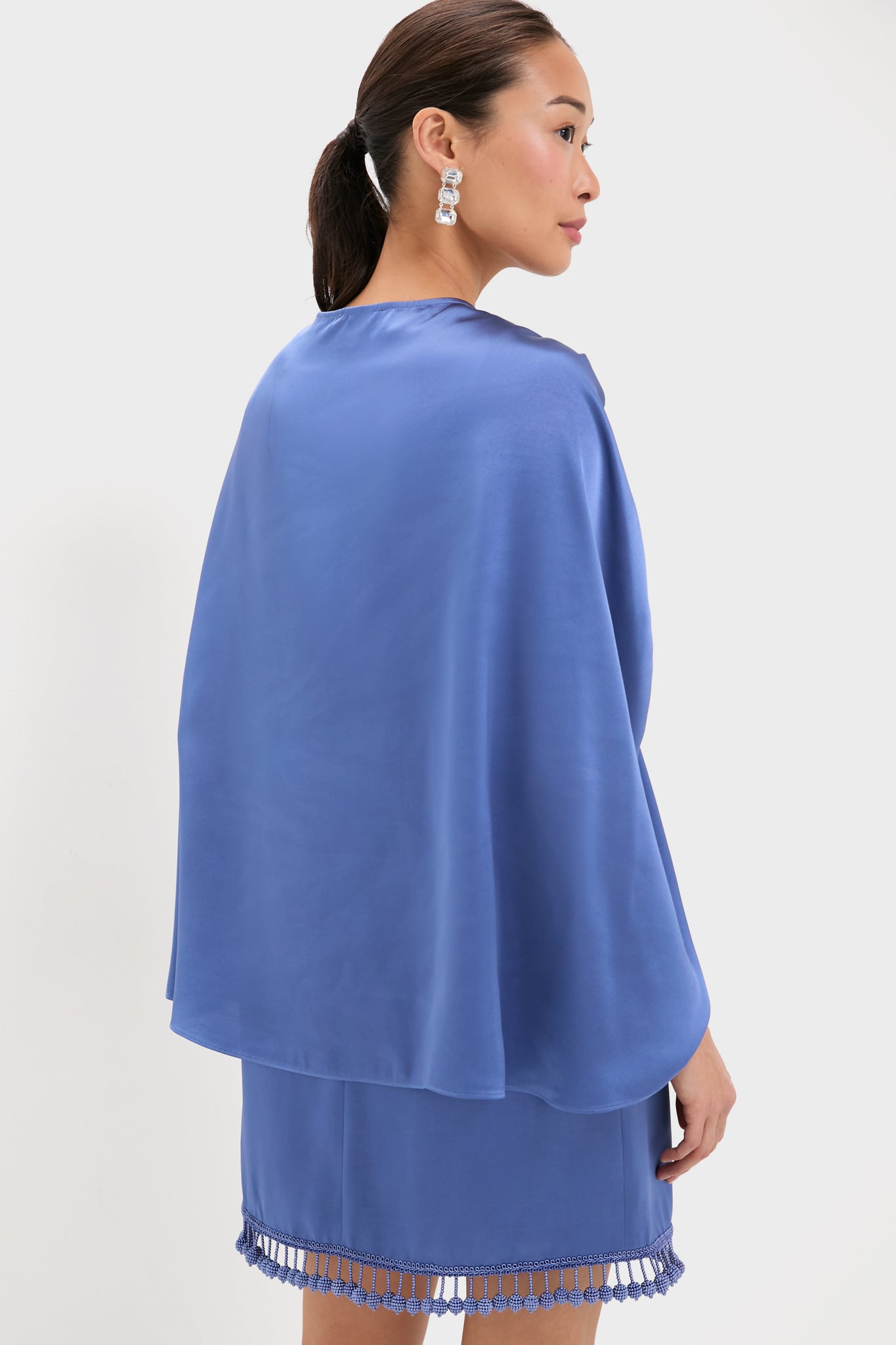 Blue Satin Mountbatten Cape | Tuckernuck