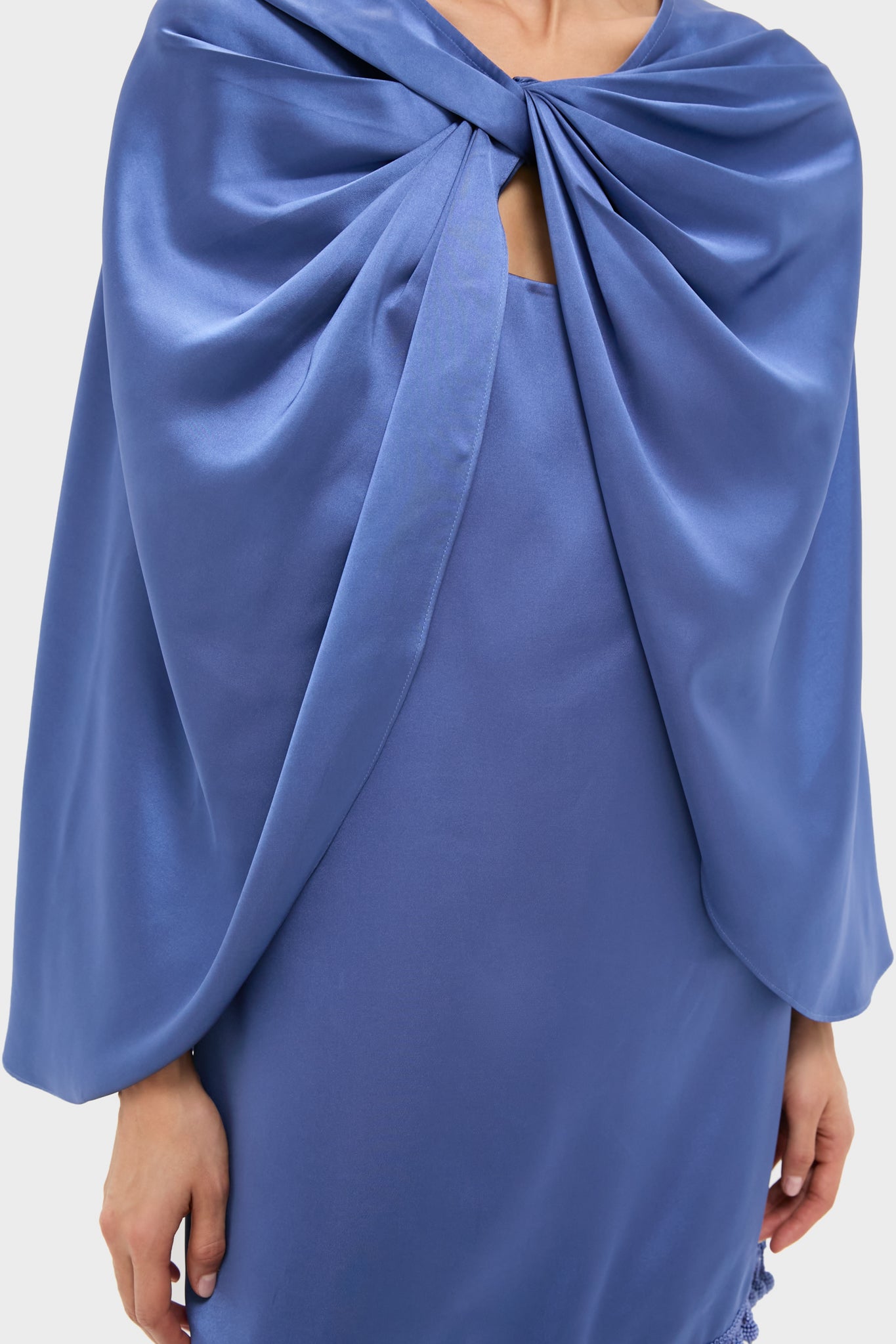 Blue Satin Mountbatten Cape | Tuckernuck