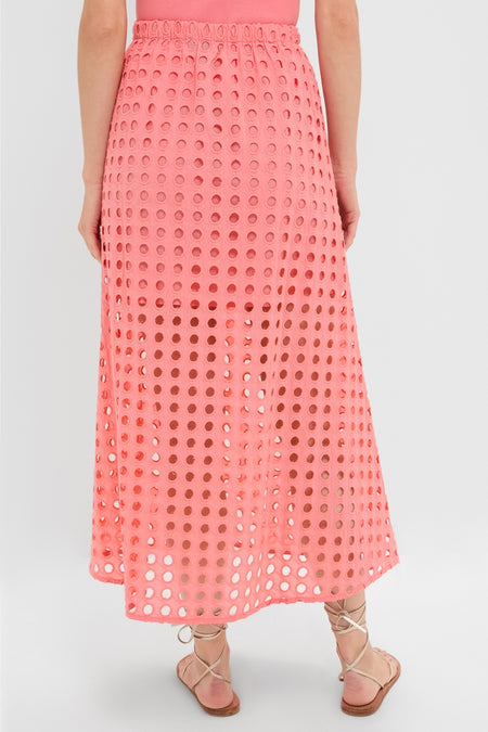 Coral Cotton Eyelet Eve Skirt | Tuckernuck