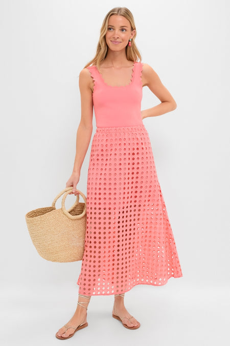 Coral Cotton Eyelet Eve Skirt | Tuckernuck