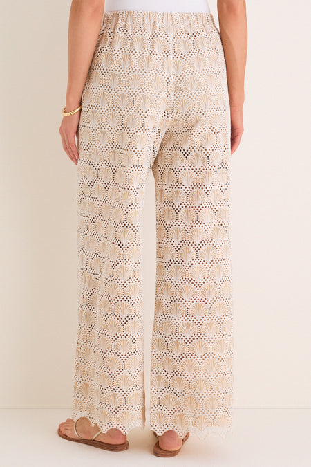 Tan Seashell Eyelet Shelly Pants | Hyacinth House