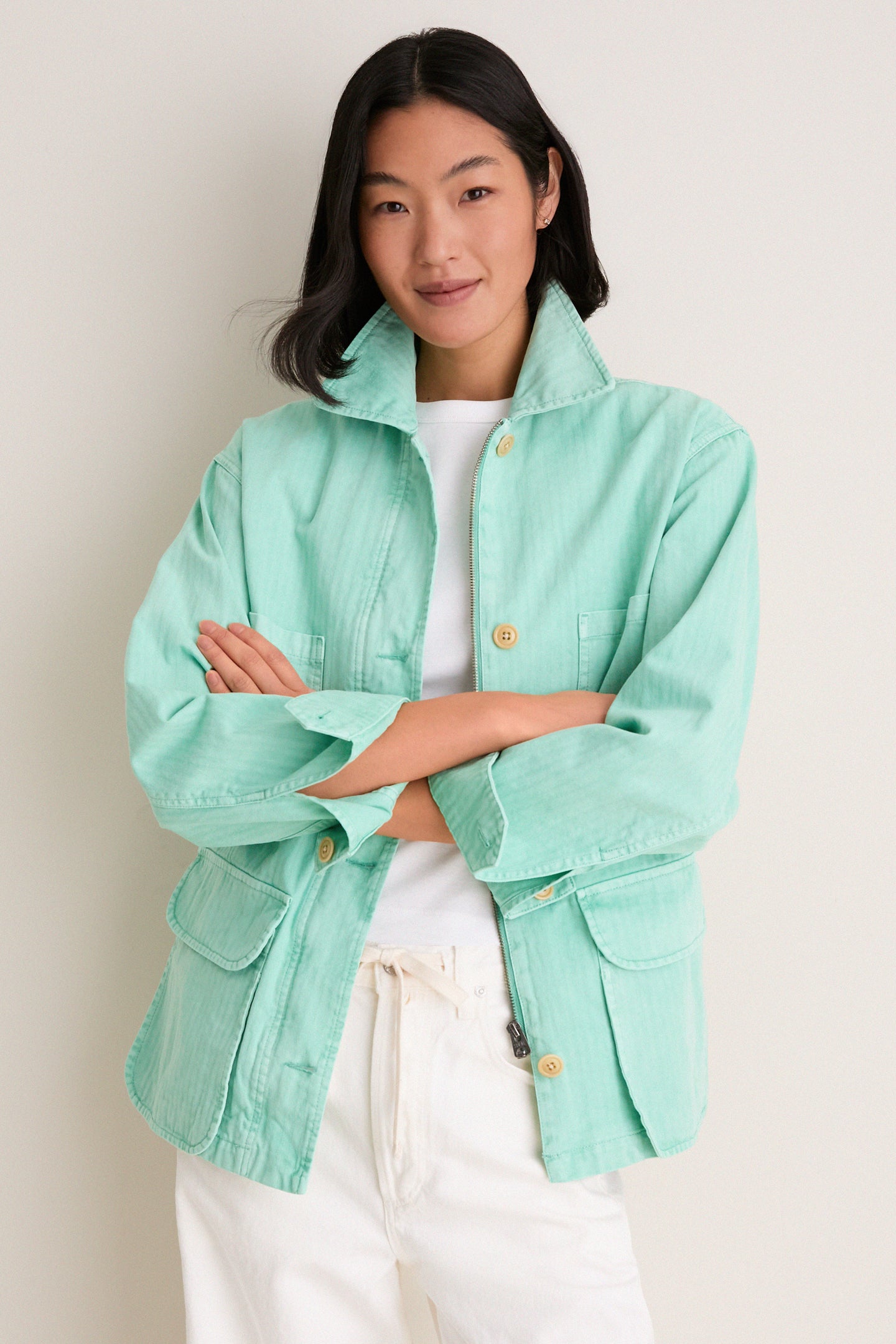 Mickey Mint Painter Jacket in Herringbone | Alex Mill
