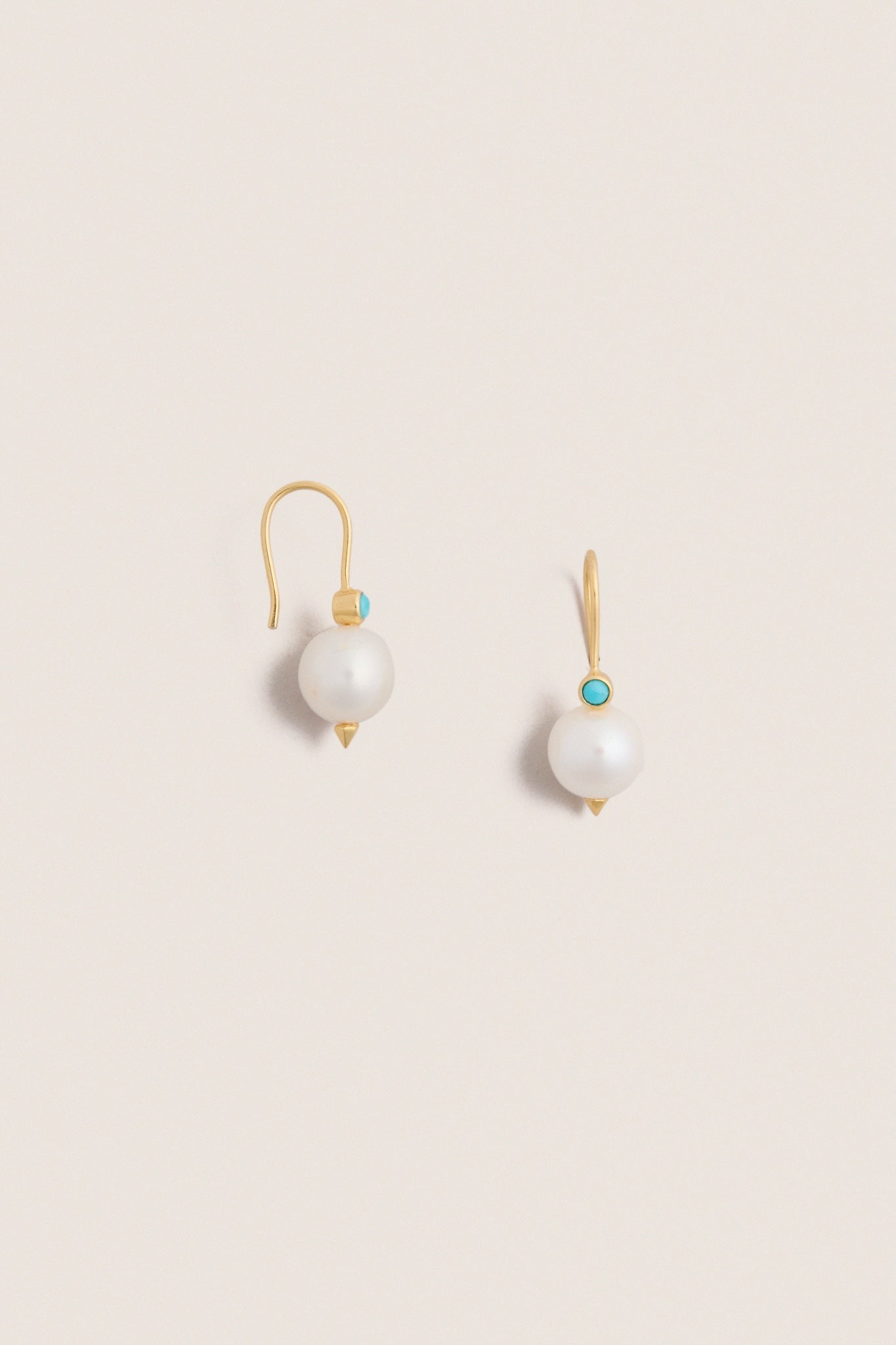 Pearl Earrings with Turquoise Stone | HART