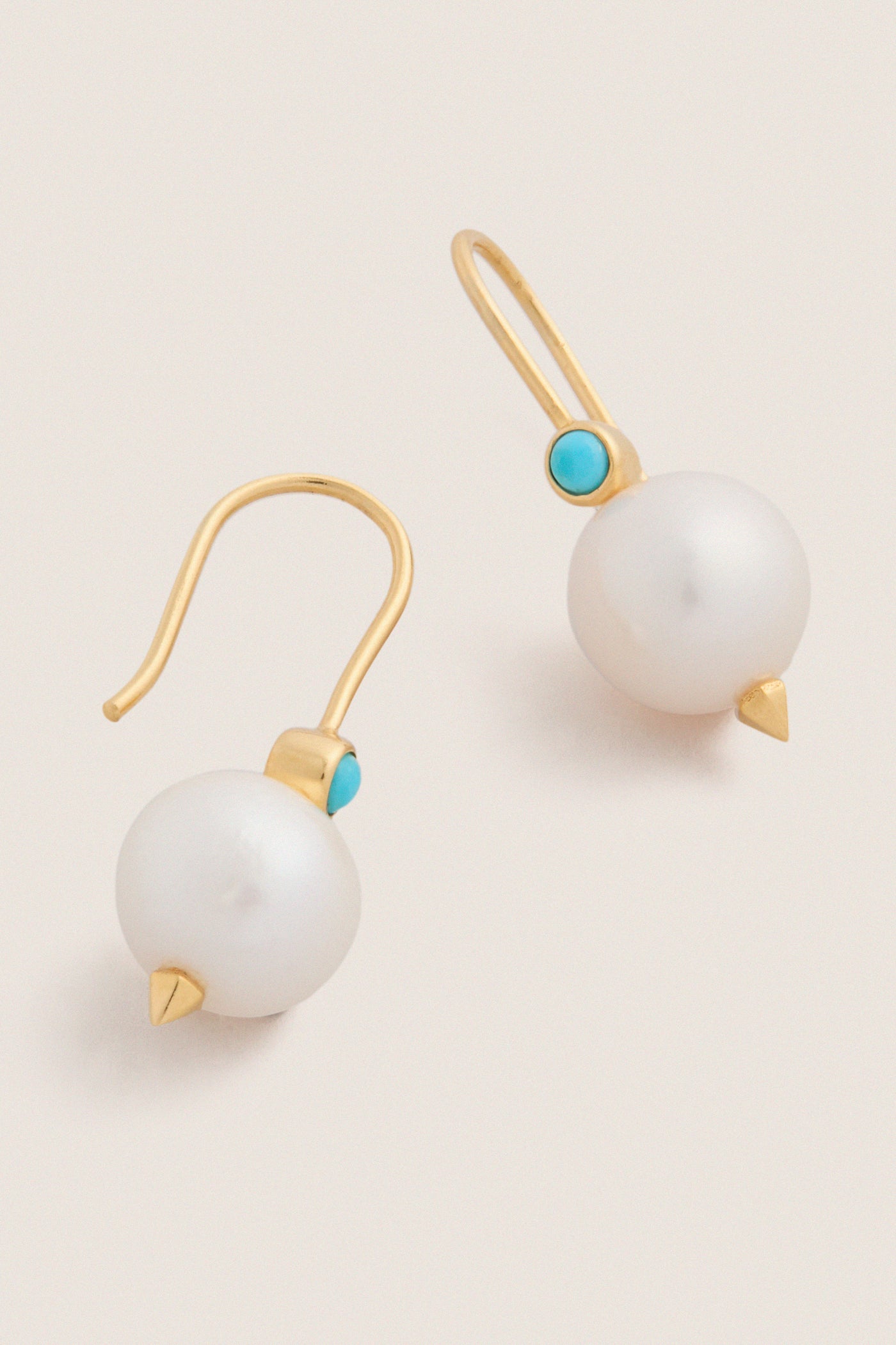 Pearl Earrings with Turquoise Stone | HART