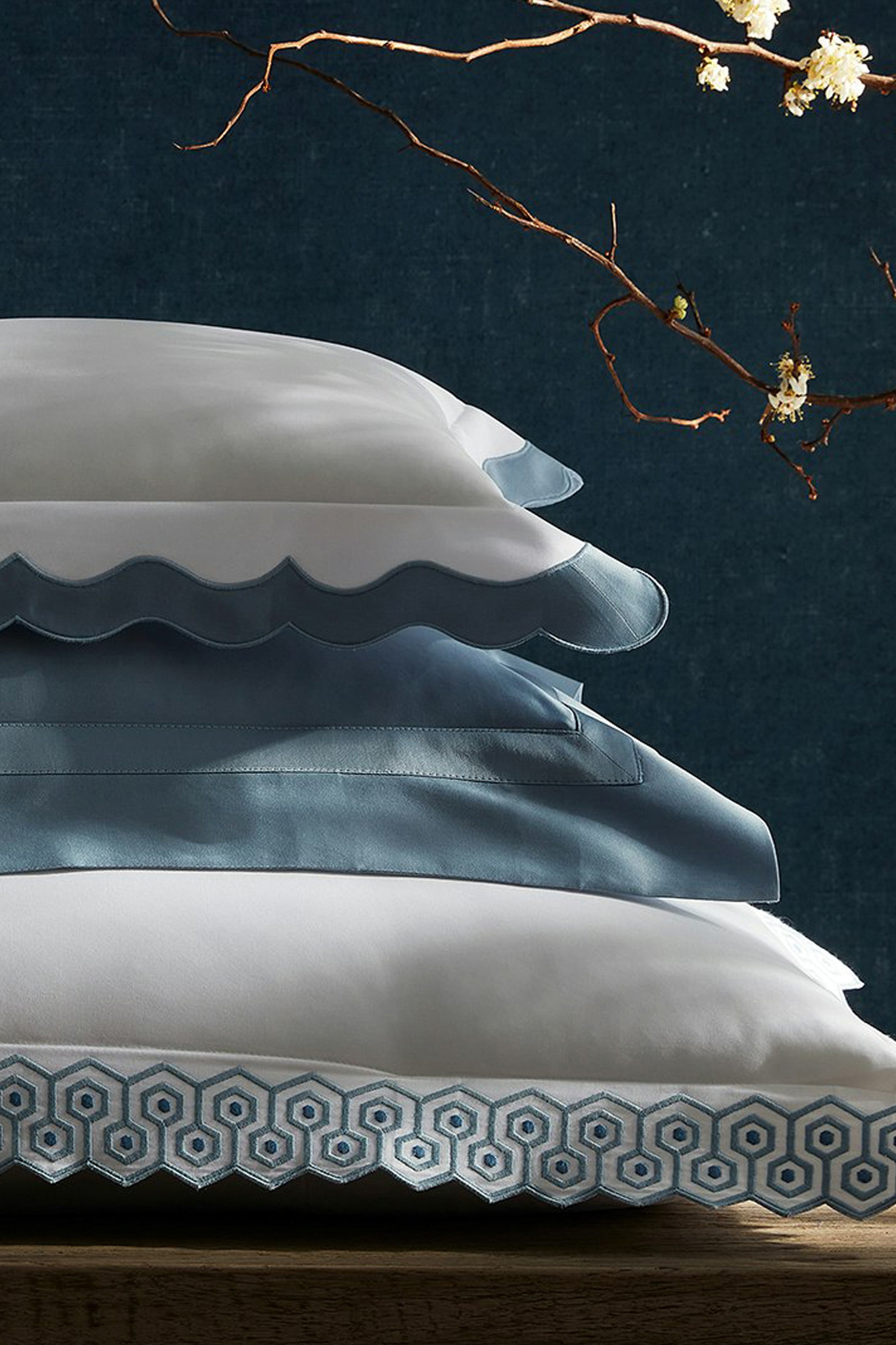 Hazy Blue Lorelei Sham | Matouk
