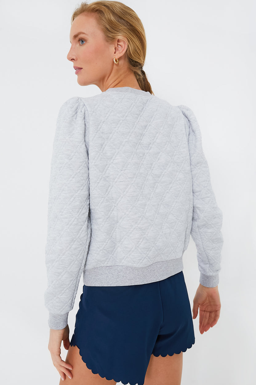 Gray Puff Sleeve Campbell Pullover | Tnuck Sport