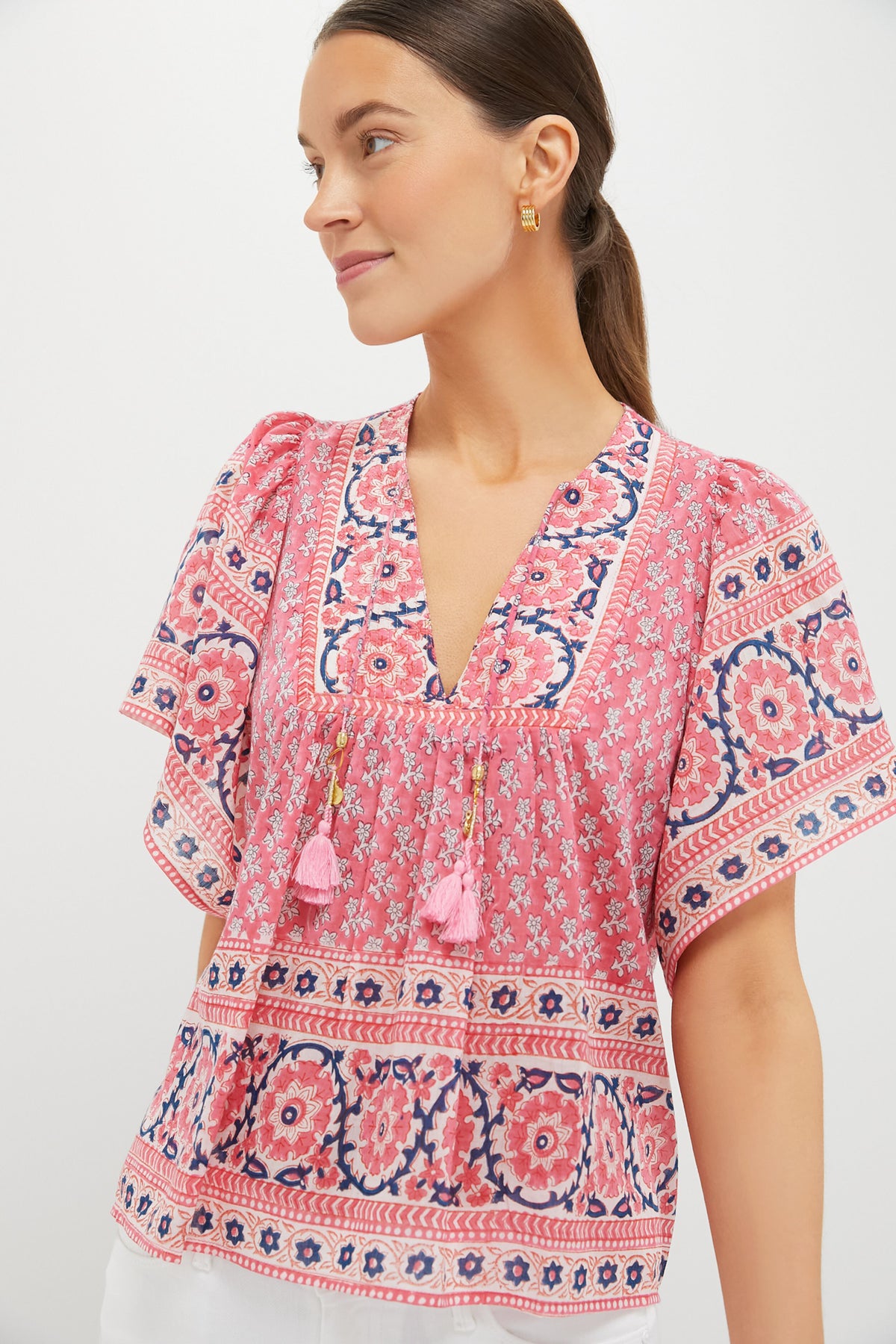 Pink Navy Printed Angel Top | Bell by Alicia Bell