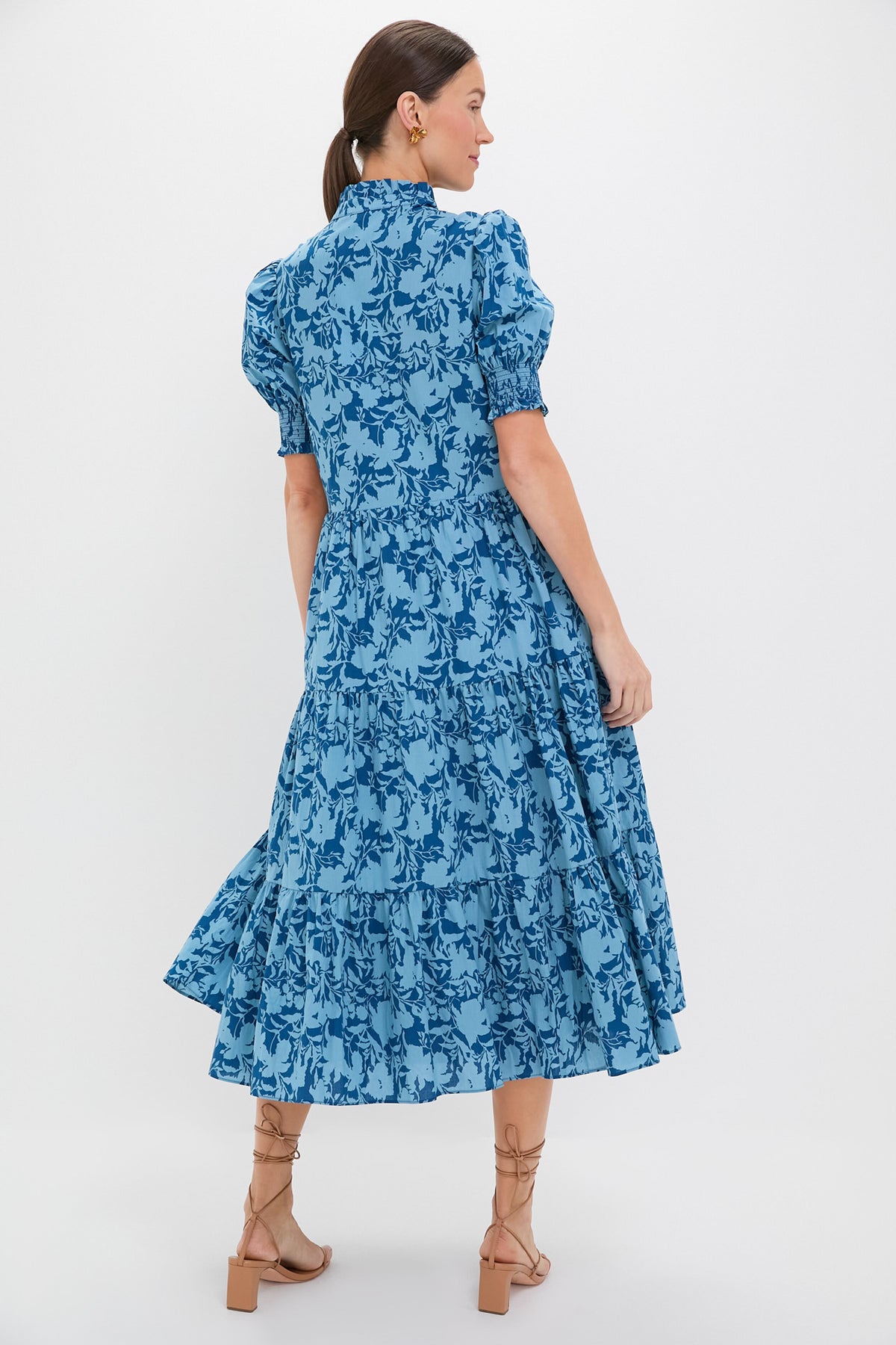 Steel Blue Floral Bennett Maxi Dress | Hyacinth House
