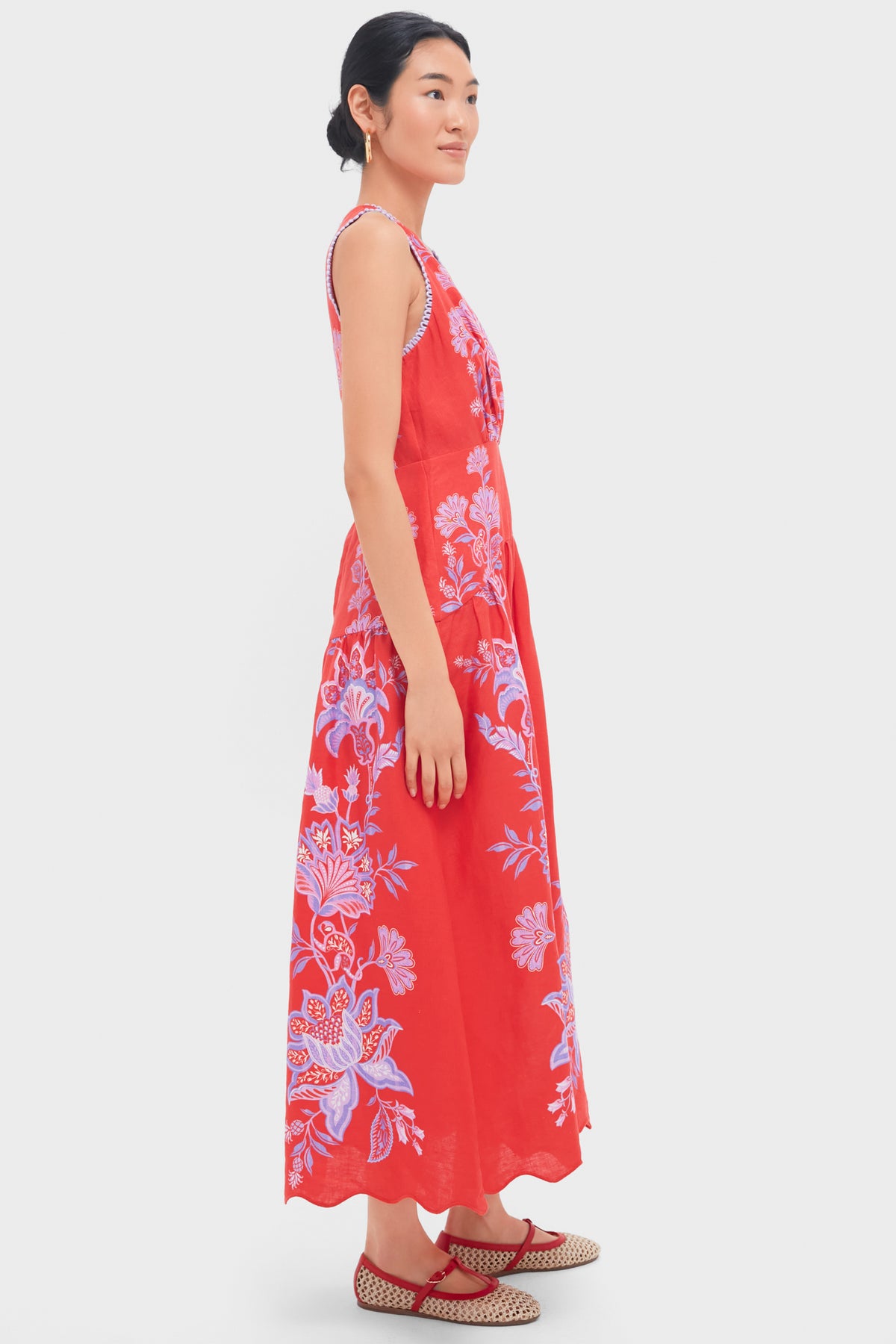 Porcelain Garden Red Midi Dress | Farm Rio