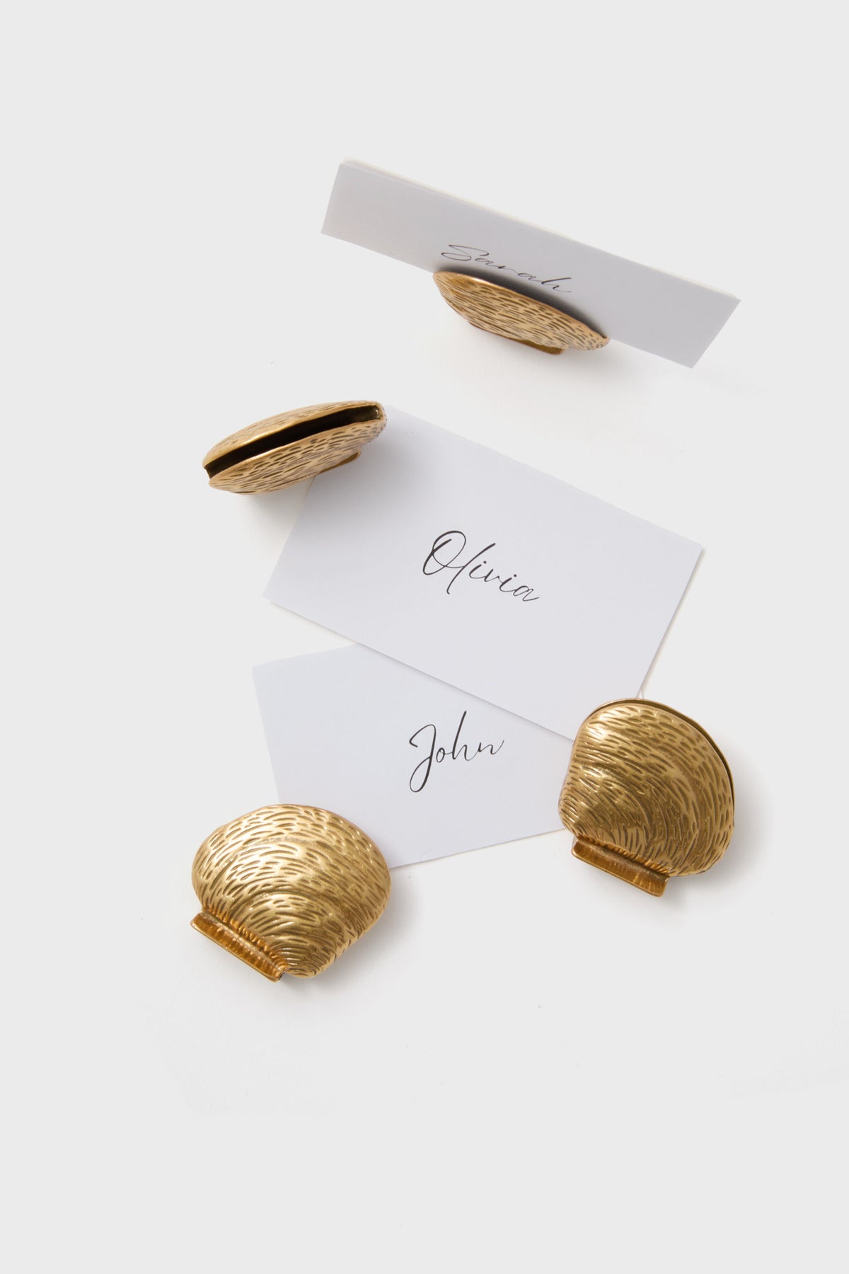 Gold Clam Shell Place Card Holders Set of 4 | Tuckernuck Home