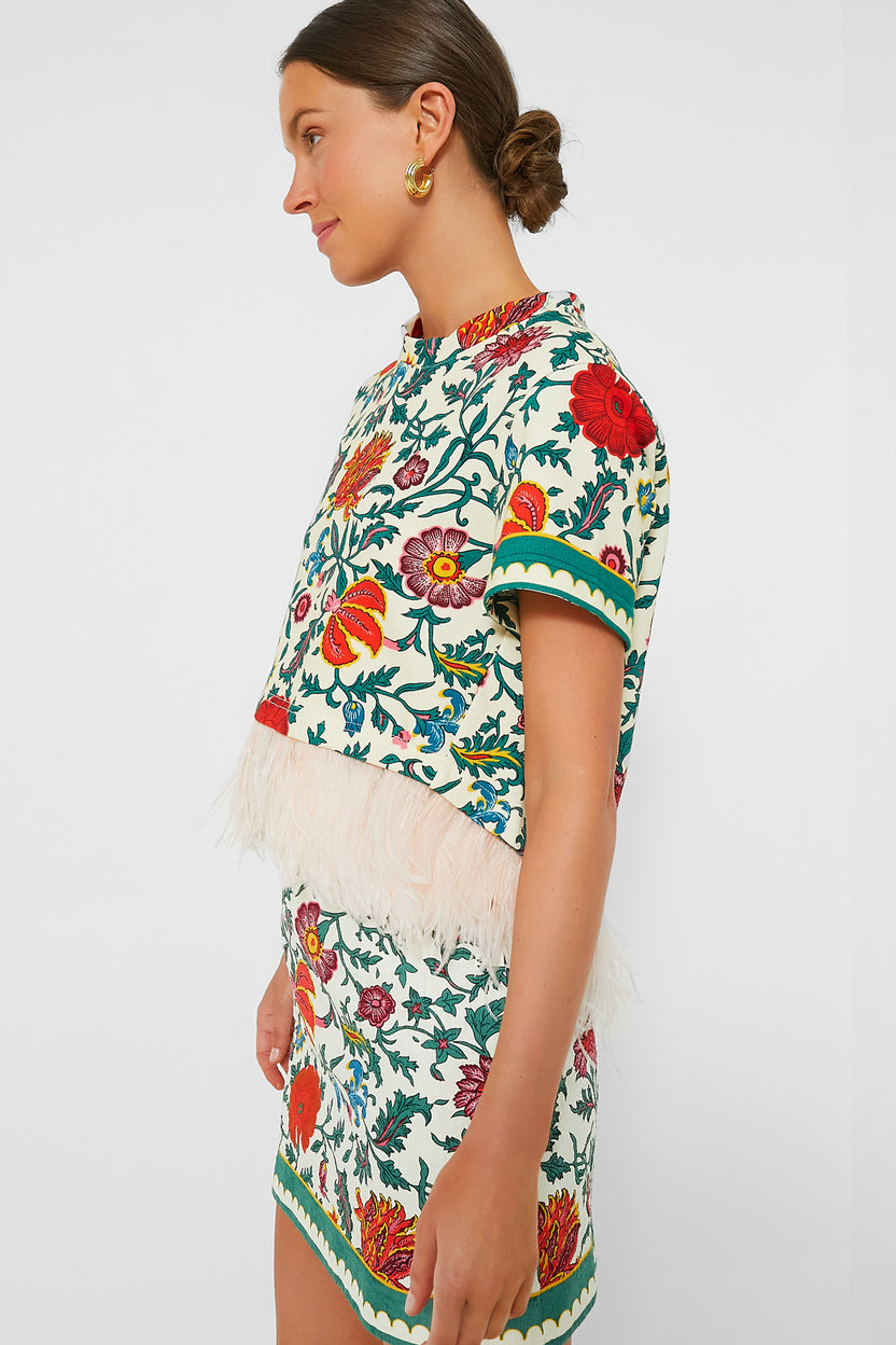 Dragonflower Mini Barre La Scala Tee with Feathers | La DoubleJ