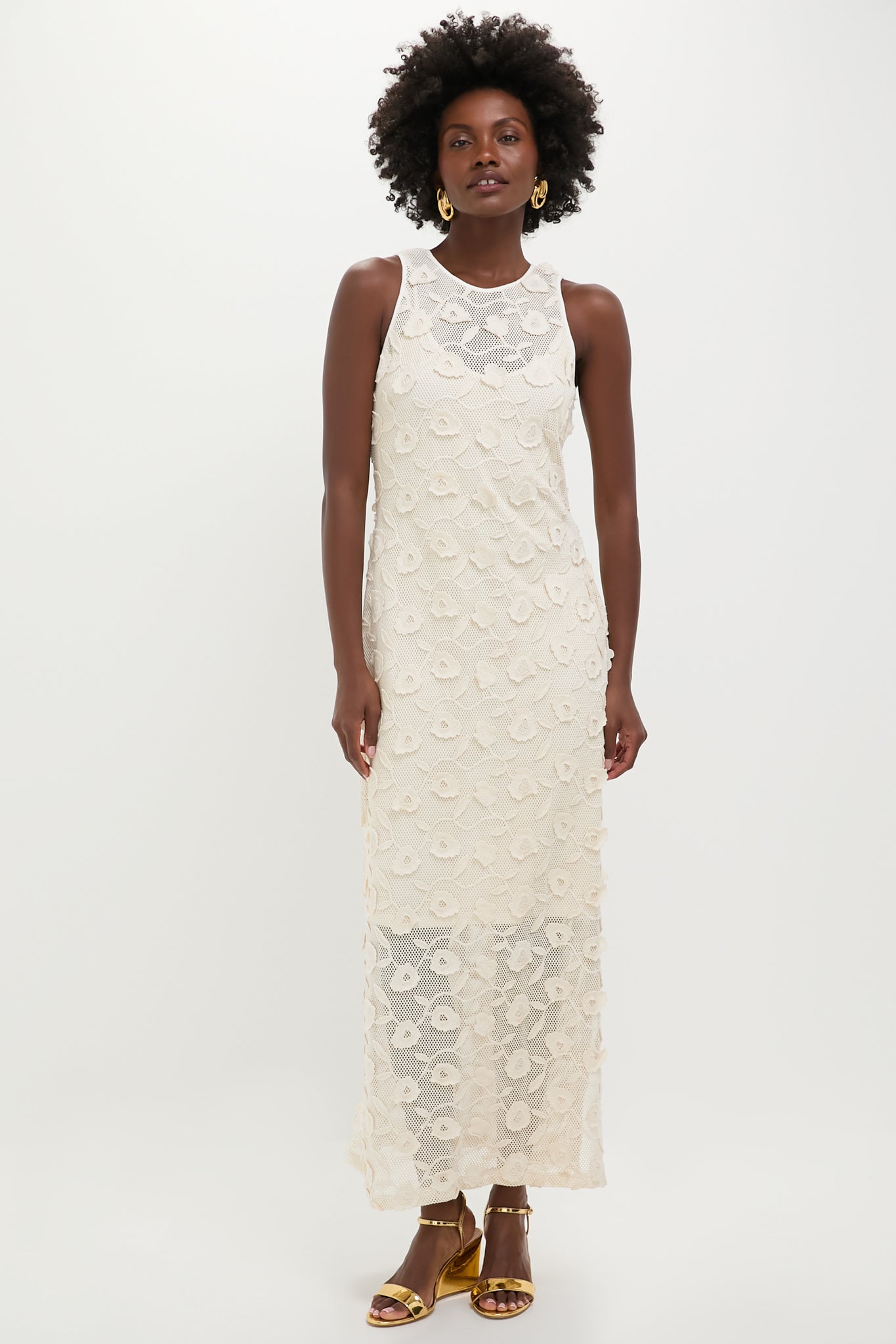 Tan Lace Applique Farrah Dress | Tuckernuck
