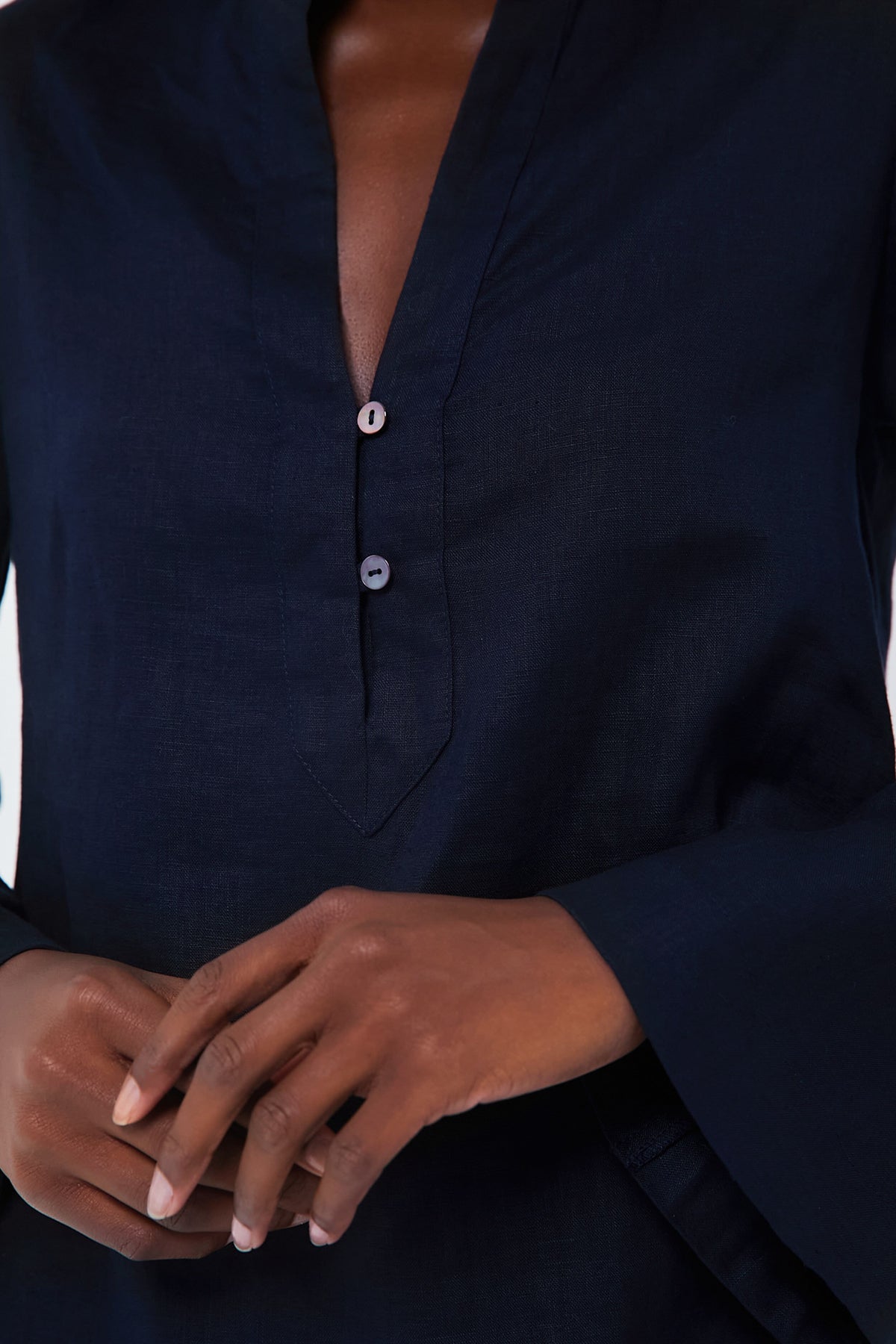 Navy Linen Eleuthera Popover | Tuckernuck x India Hicks