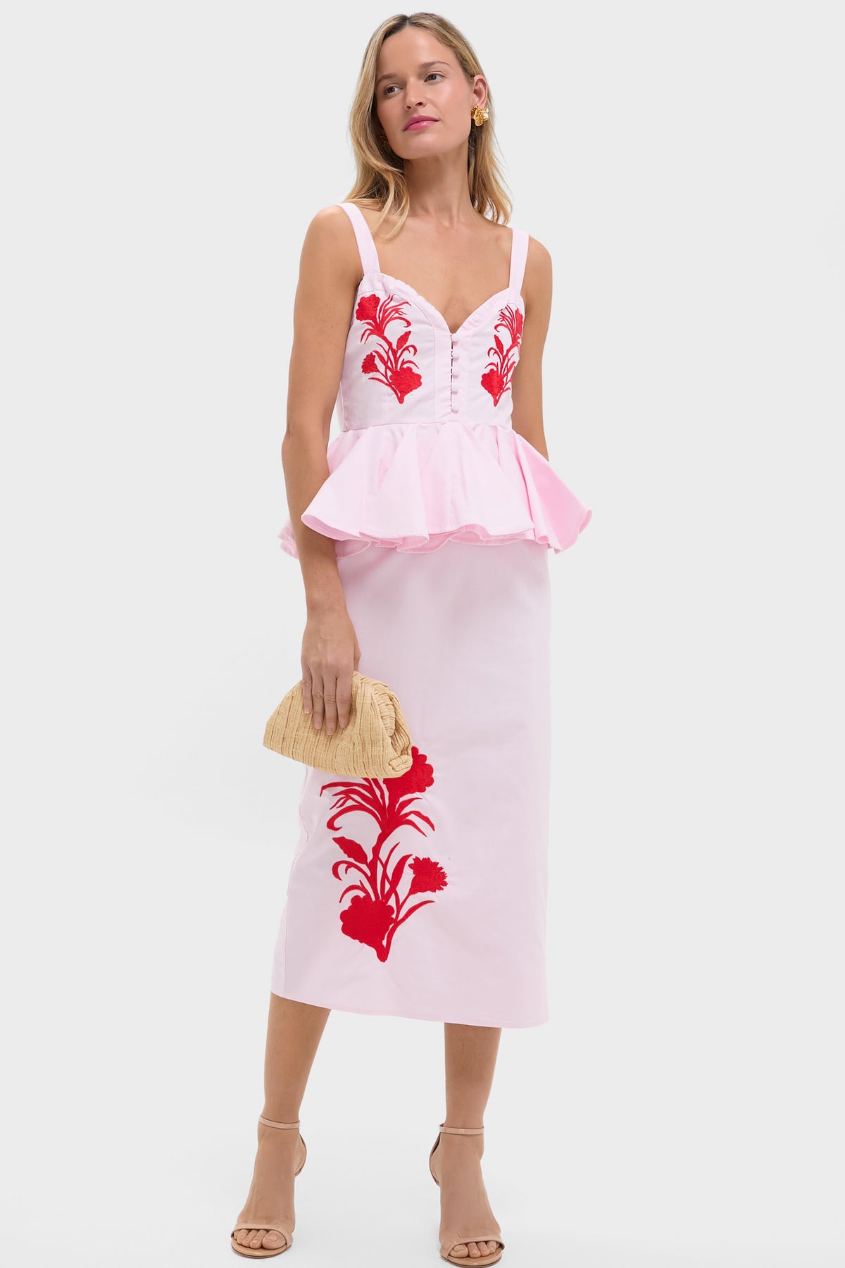 Exclusive Pink and Red Noemine Dress | Fanm Mon