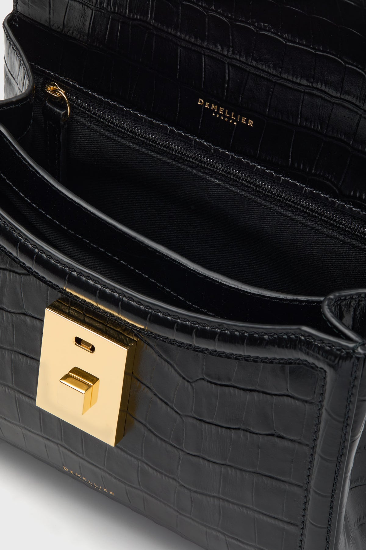 Black Croc Paris Bag | Demellier
