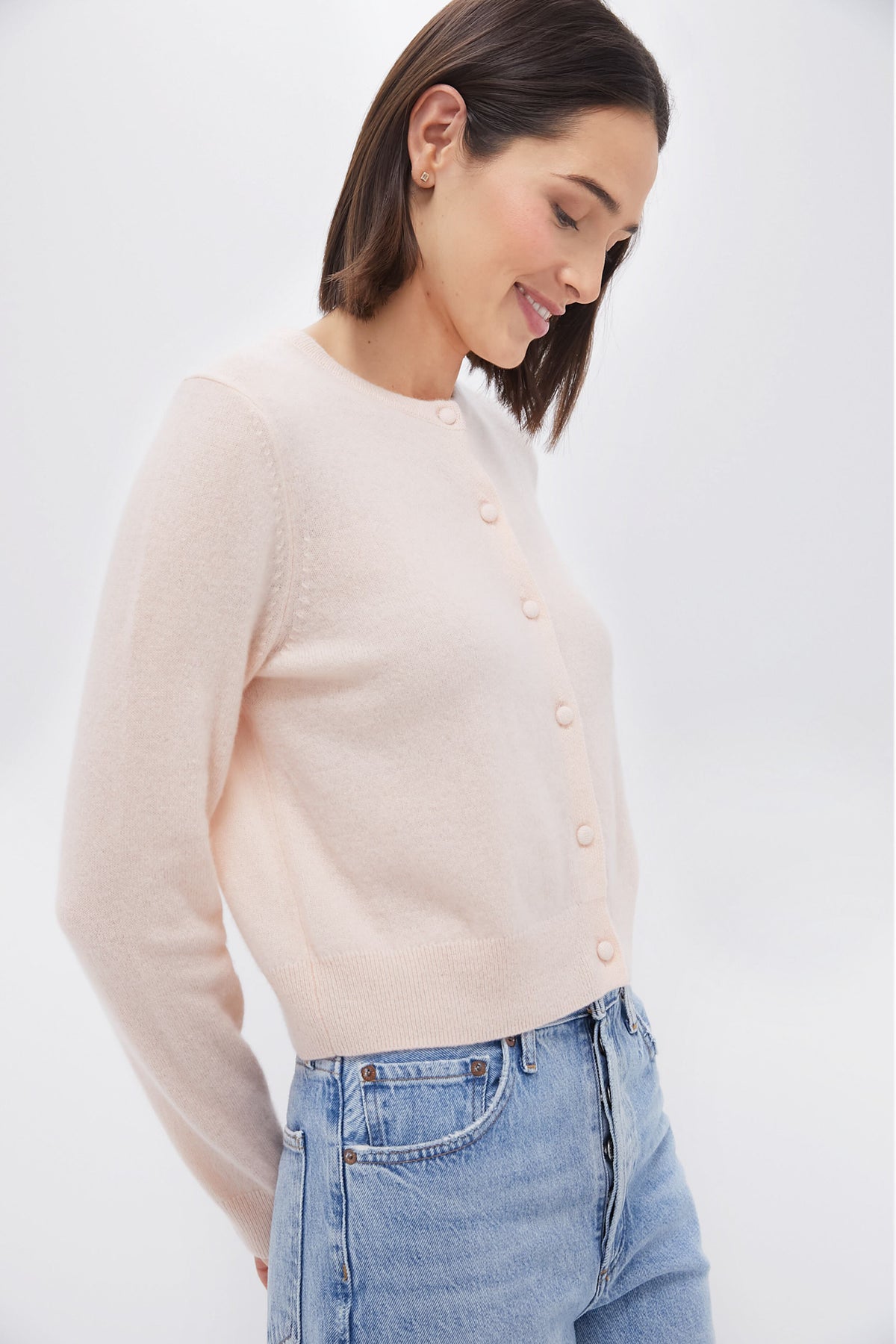 Soft Pink Riley Cashmere Cardigan | Tuckernuck
