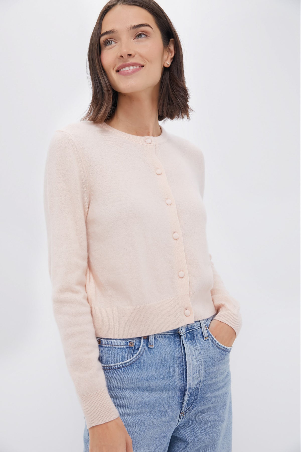Soft Pink Riley Cashmere Cardigan | Tuckernuck