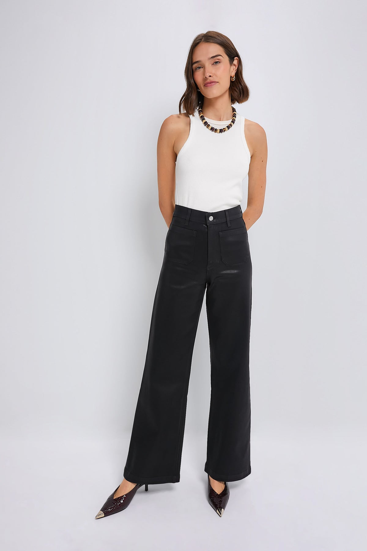 Black Coated Virginia Wideleg | LE JEAN