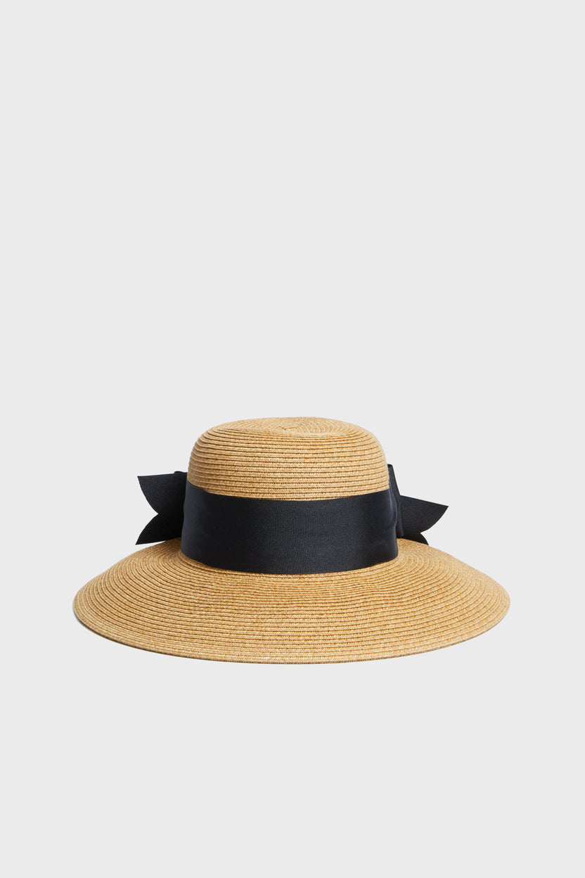 Exclusive Black Packable Wide Bow Sunhat | Toucan Hats