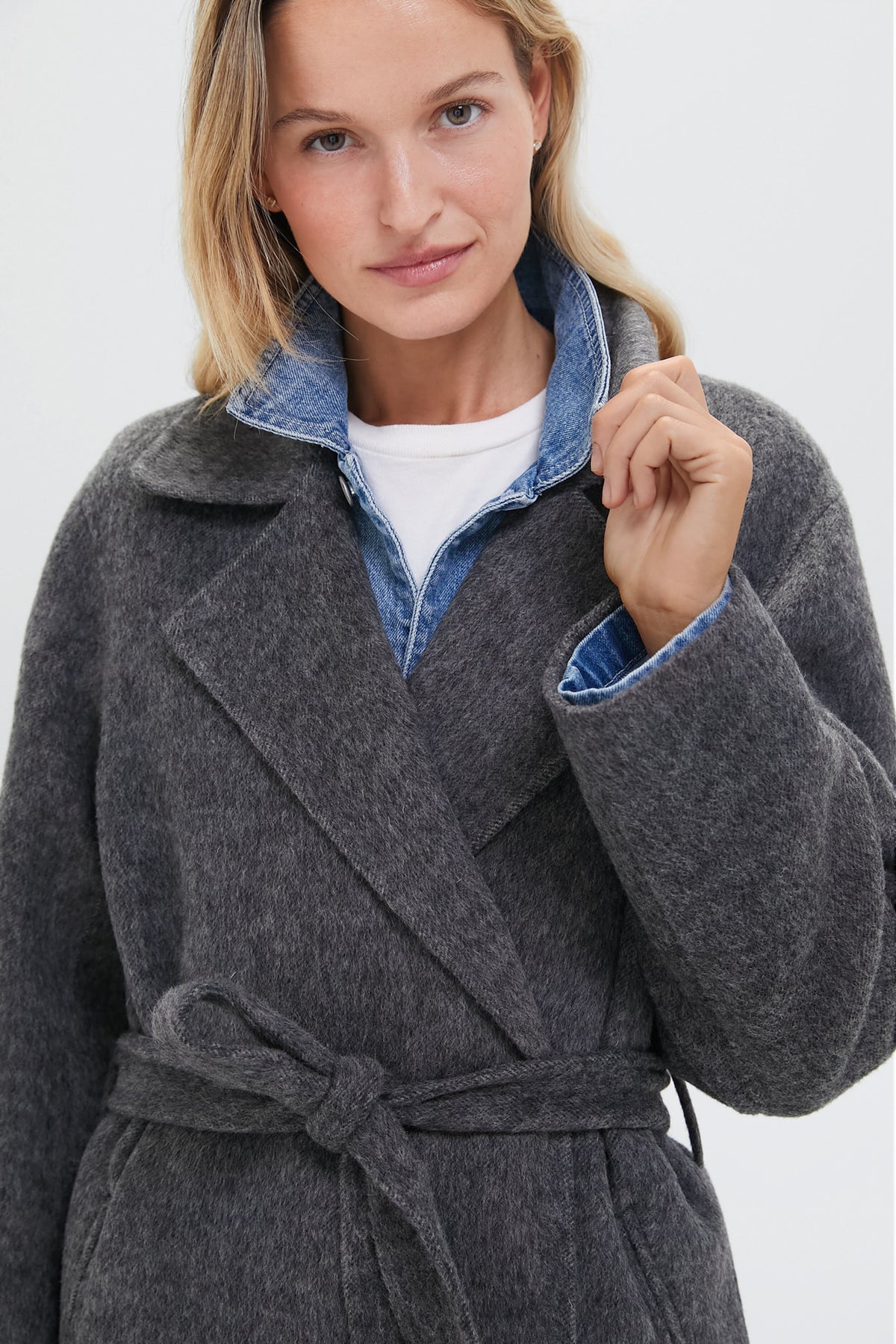 Dark Gray Georgia Wrap Coat | Alex Mill