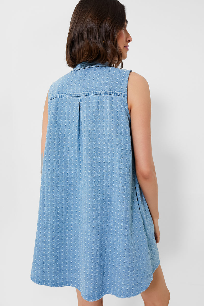Light Wash Denim Dot Sleeveless Charlie Dress | Tuckernuck