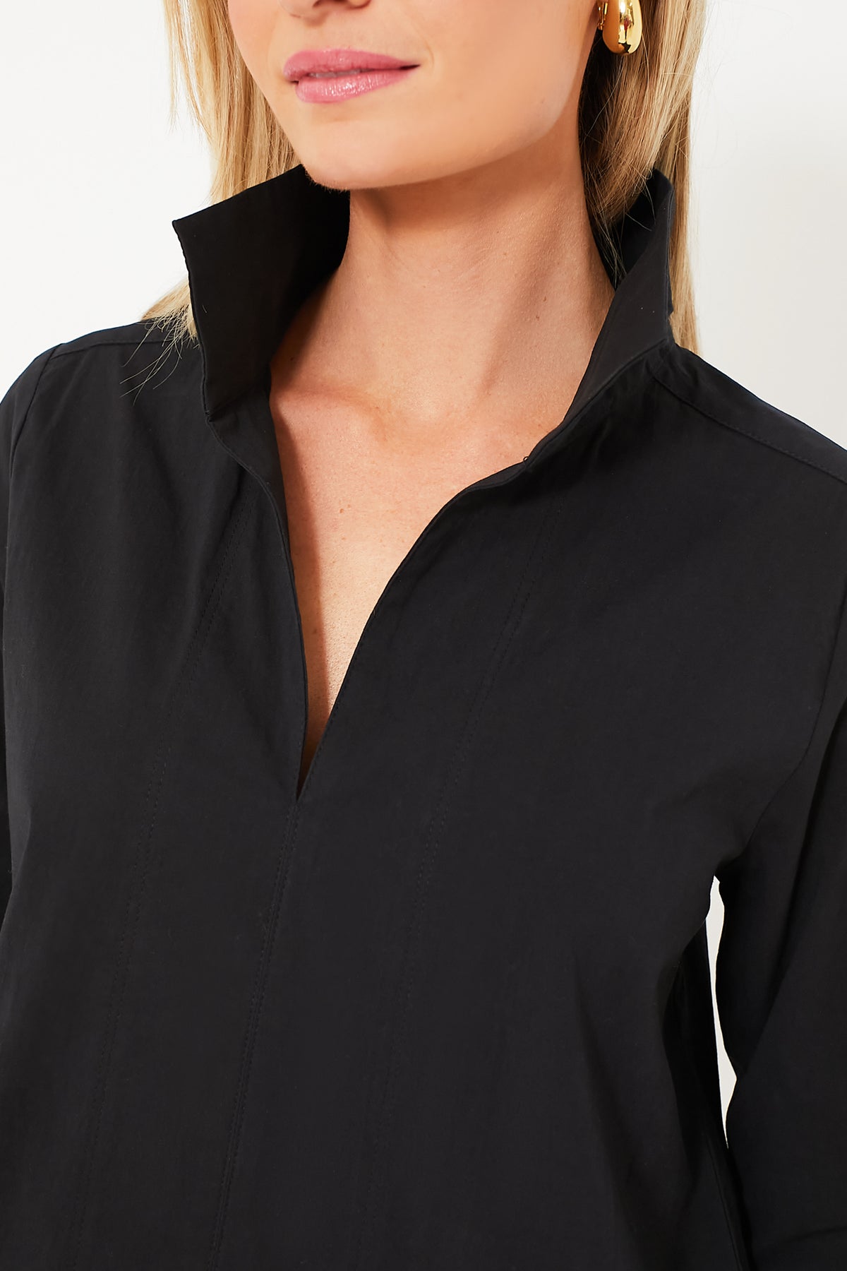 Black Margot Stand Collar Blouse | Tuckernuck