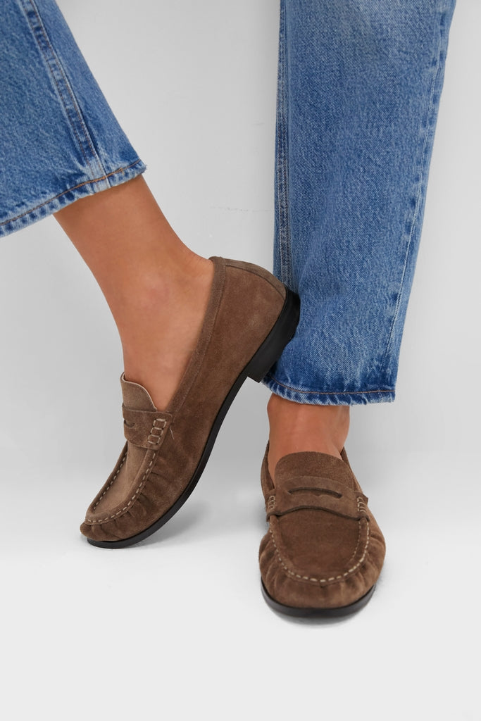 Mocha Suede Vivian Loafers | Tuckernuck Shoes