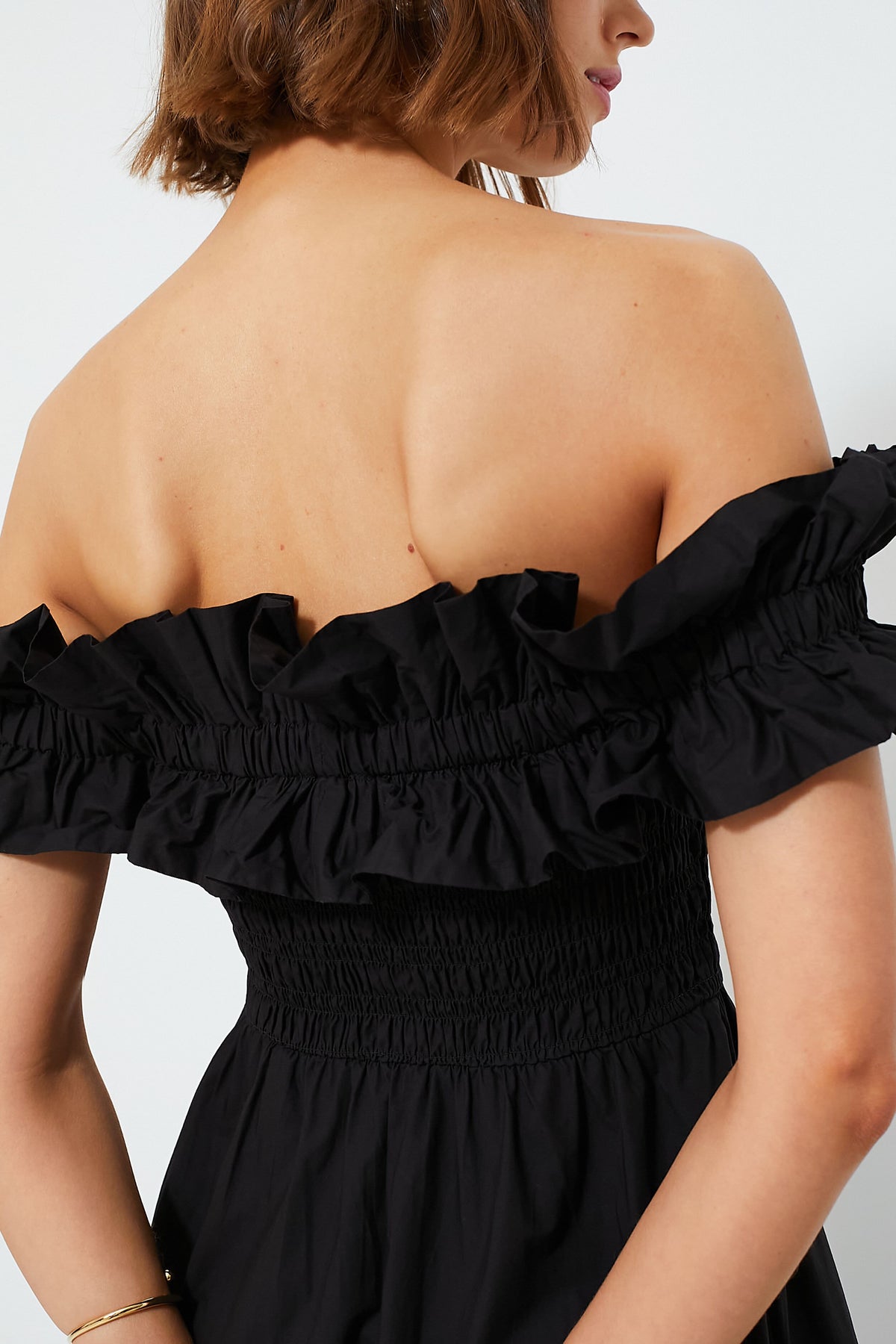 Black Cotton Poplin Long Smock Dress | GANNI