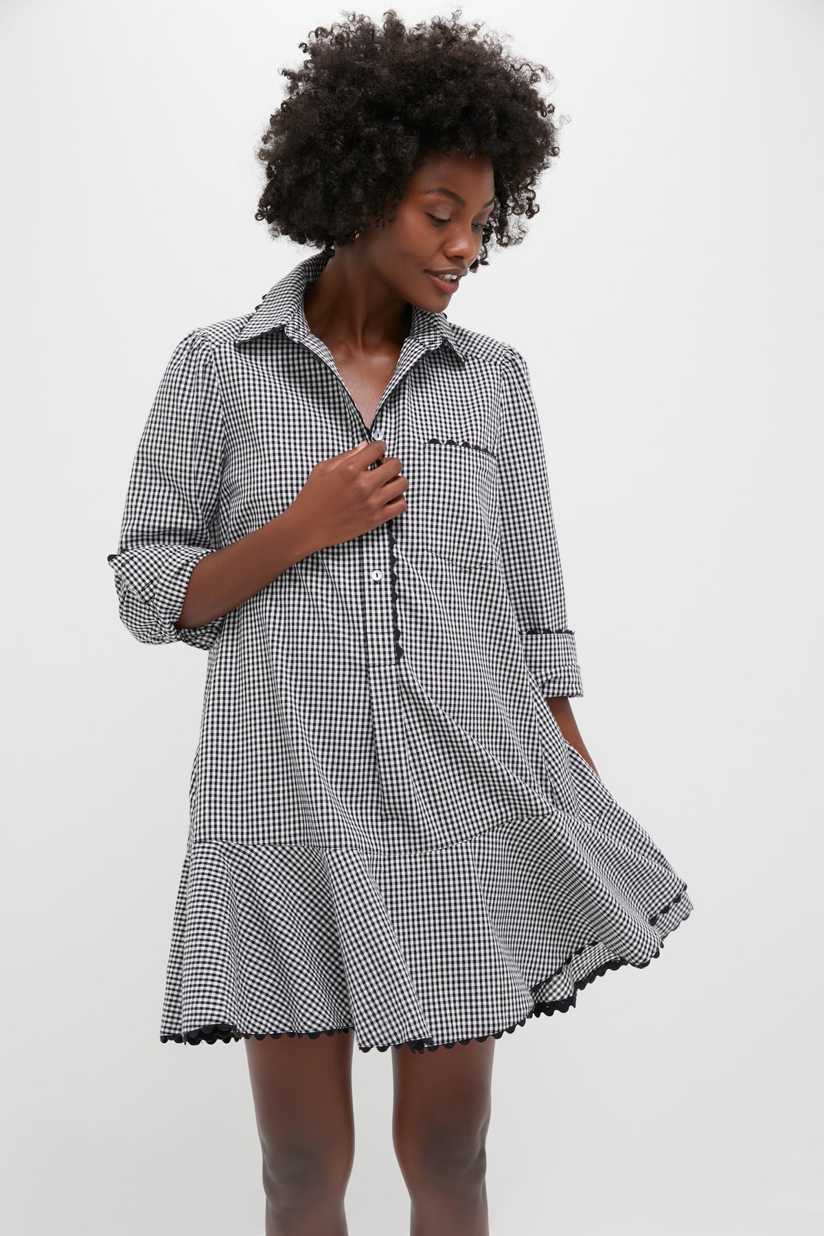 Black Gingham Ric Rac Callahan Shirt Dress | Tuckernuck