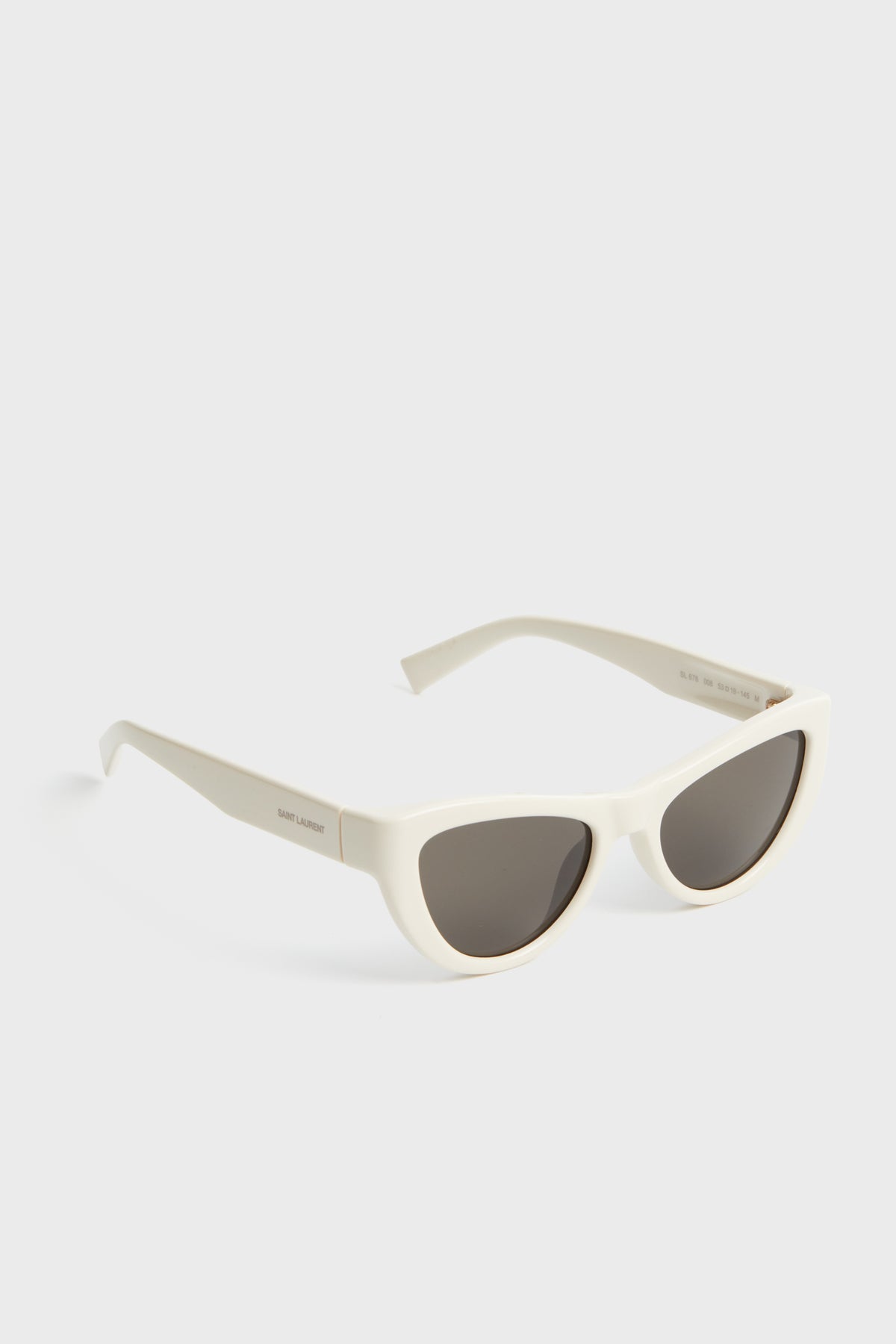 Shiny Solid Ivory Cat Eye Sunglasses | Saint Laurent