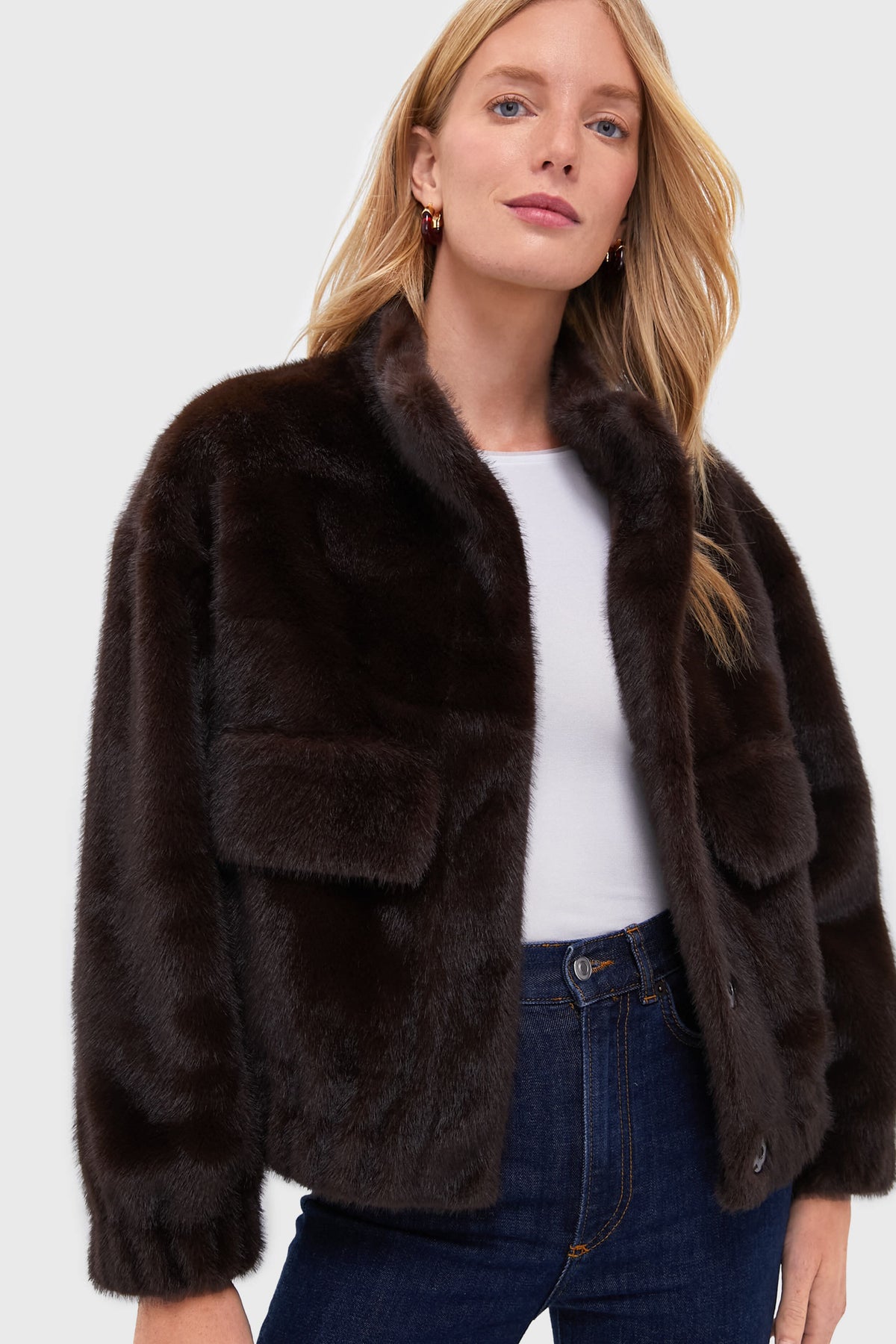 Faux Fur Chocolate Paros Coat | ba&sh