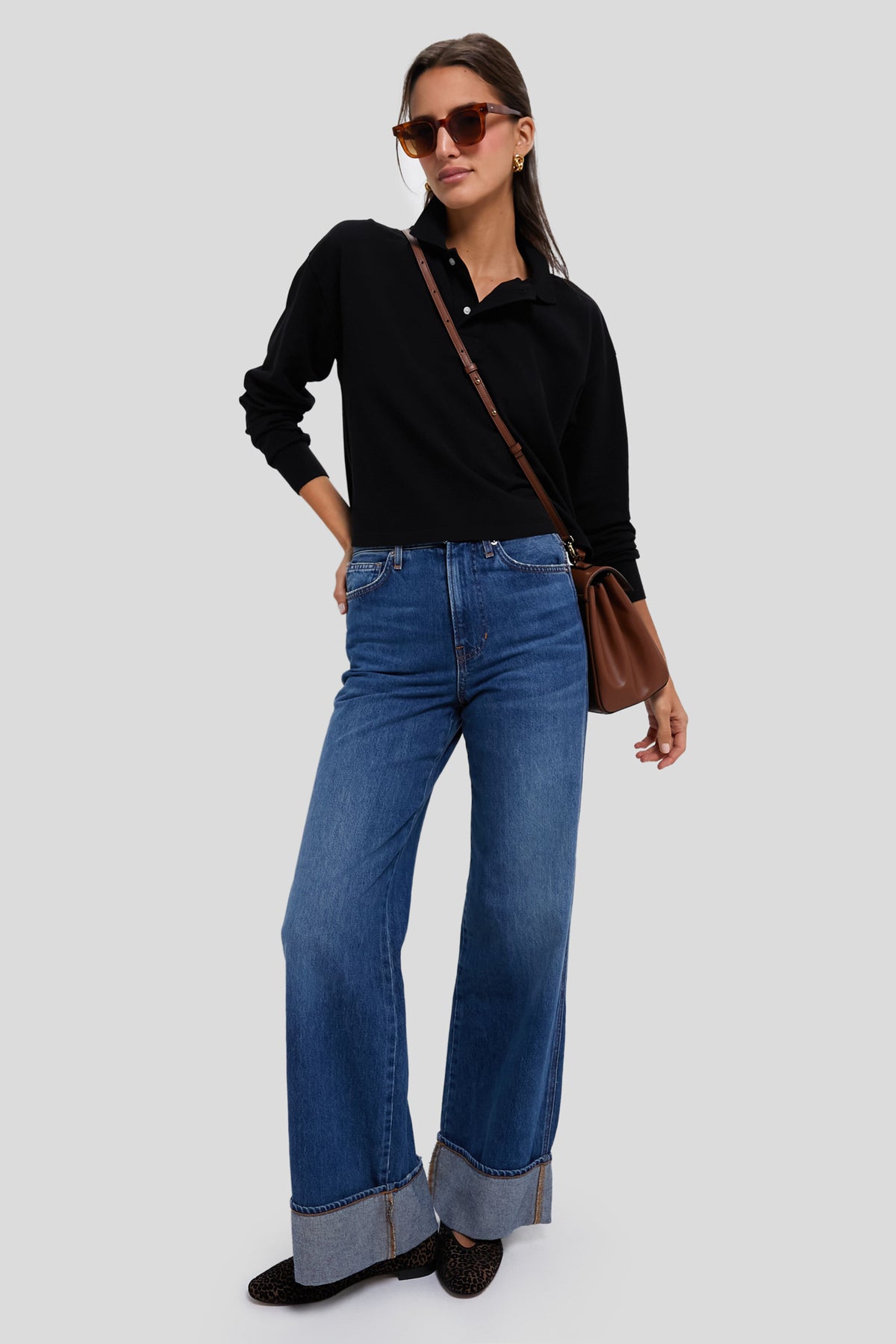 Black Long Sleeve Pique Holmes Boyfriend Polo | Tuckernuck