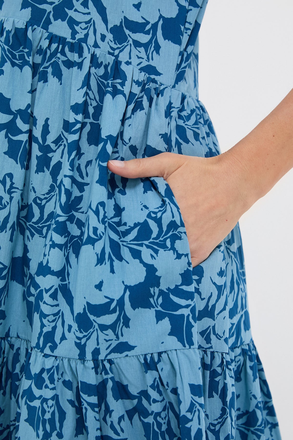 Steel Blue Floral Bennett Maxi Dress | Hyacinth House