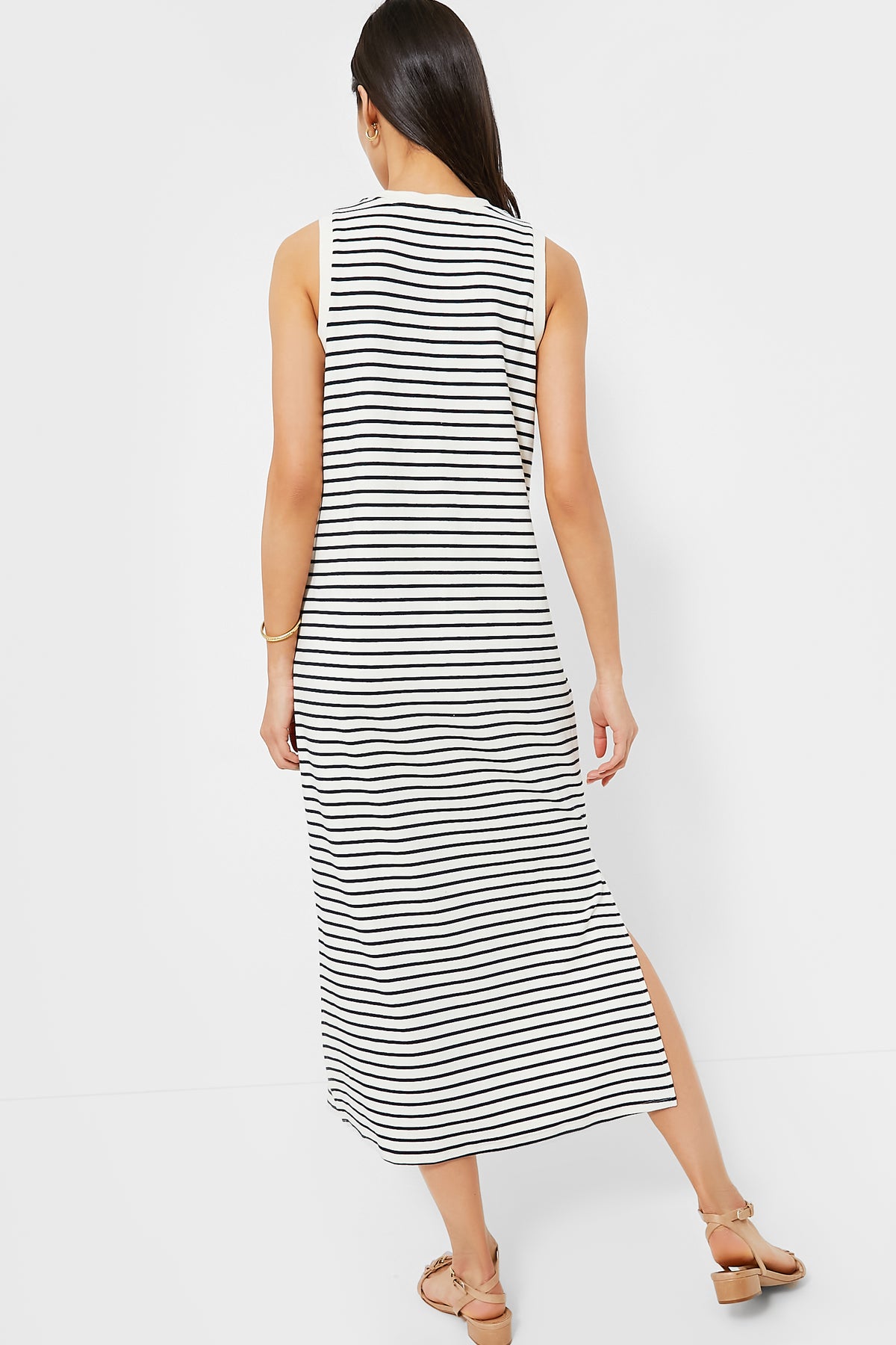 Navy Stripe Sleeveless Gio Maxi Dress | Pomander Place