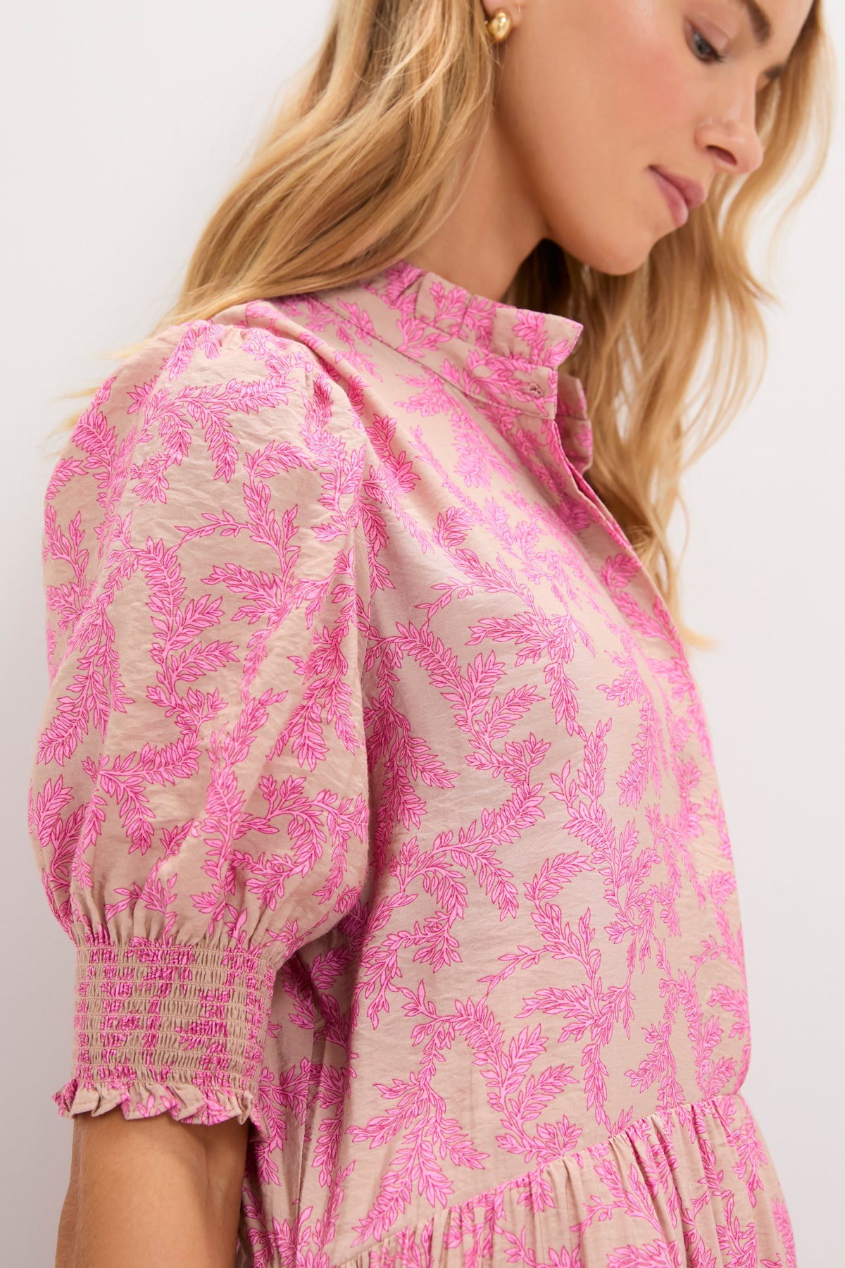 Tan & Pink Vines Bennett Maxi Dress | Hyacinth House