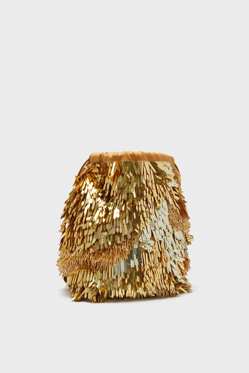 Gilt Celeste Paillette Drawstring Bag | Ulla Johnson