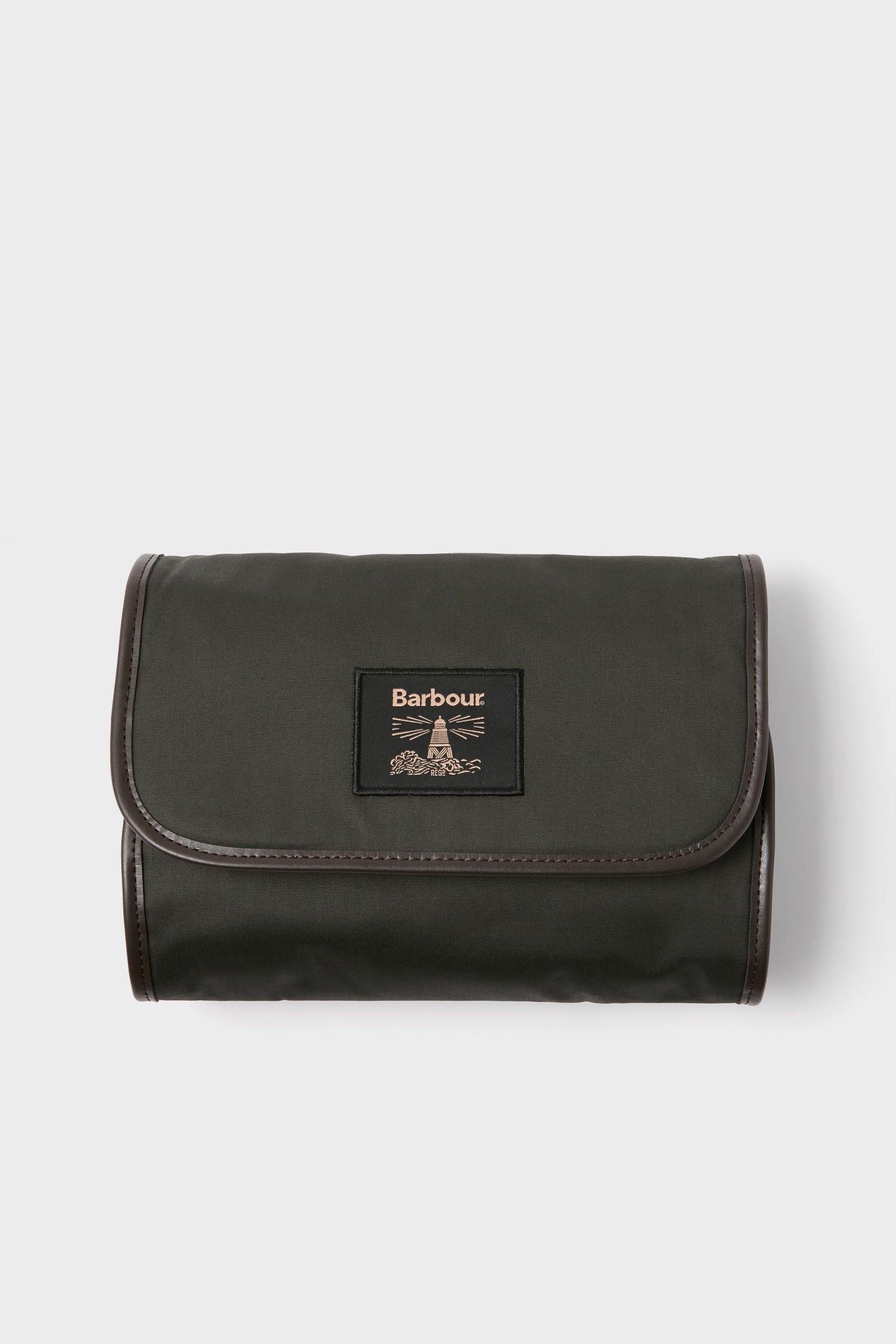 Olive Wax Hanging Washbag | Barbour