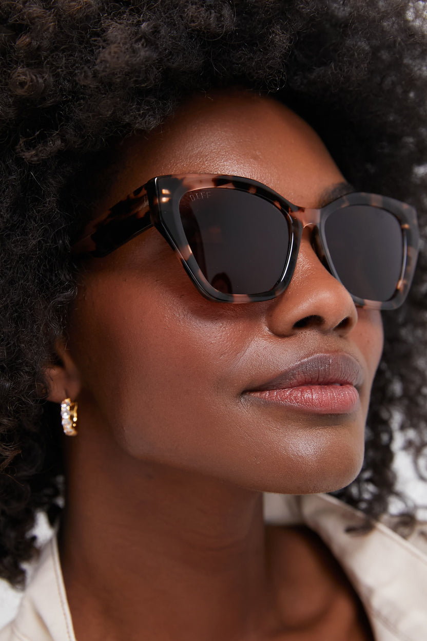 Tortoise and Brown Evie Himalayan Sunglasses | DIFF Eyewear