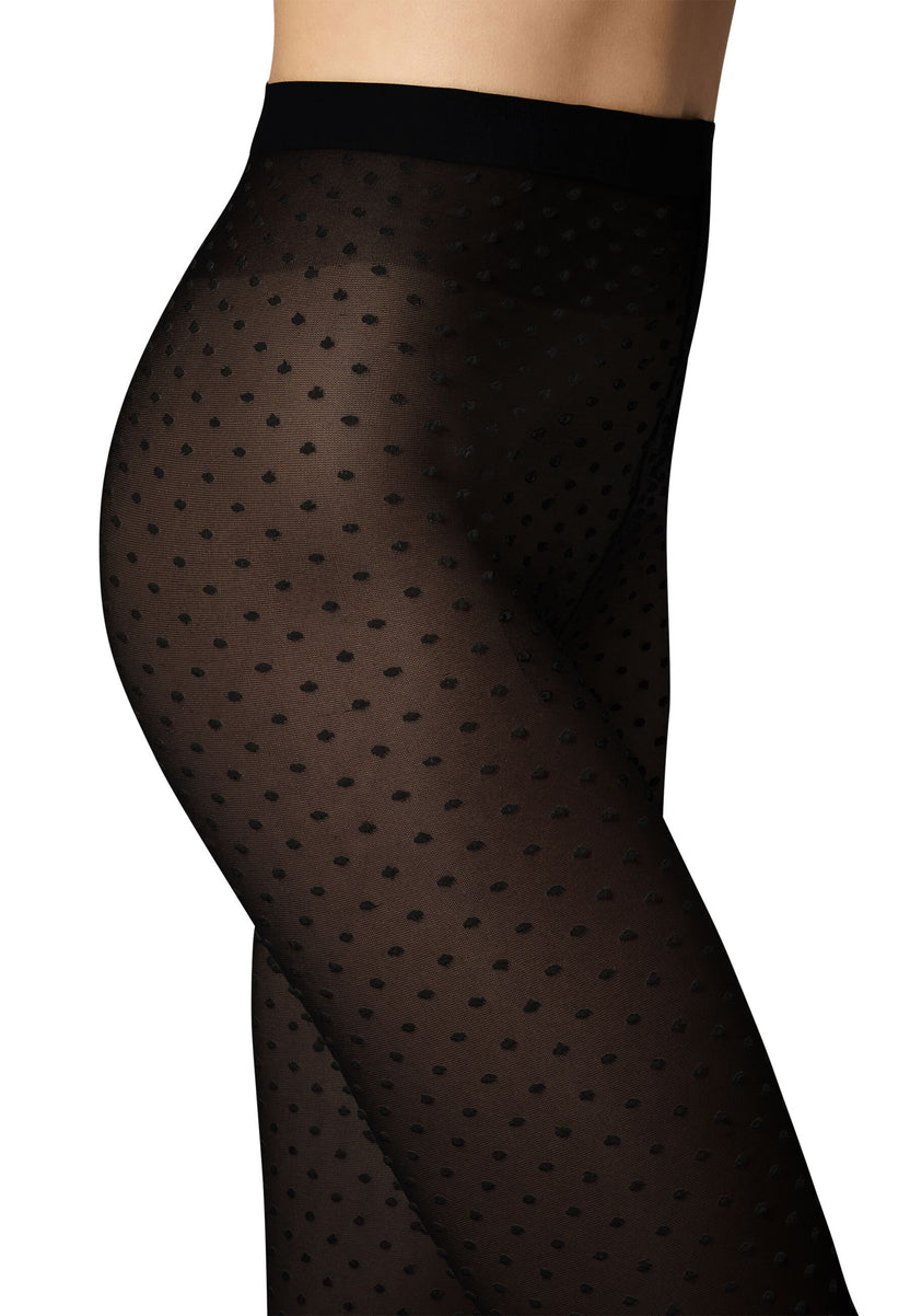 Black Satin Touch Dots Tights | Wolford