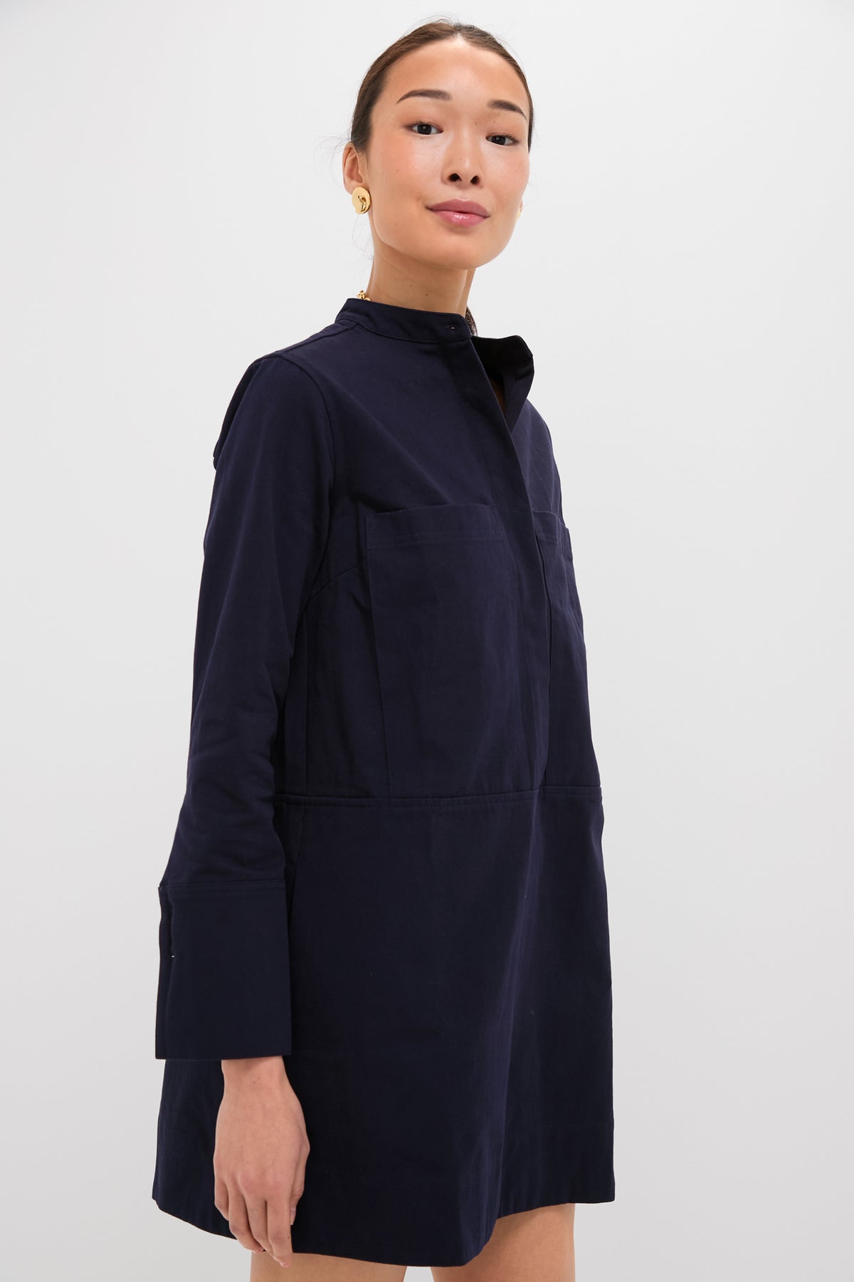 Navy Twill Denim Rohan Shirt Dress | Pomander Place