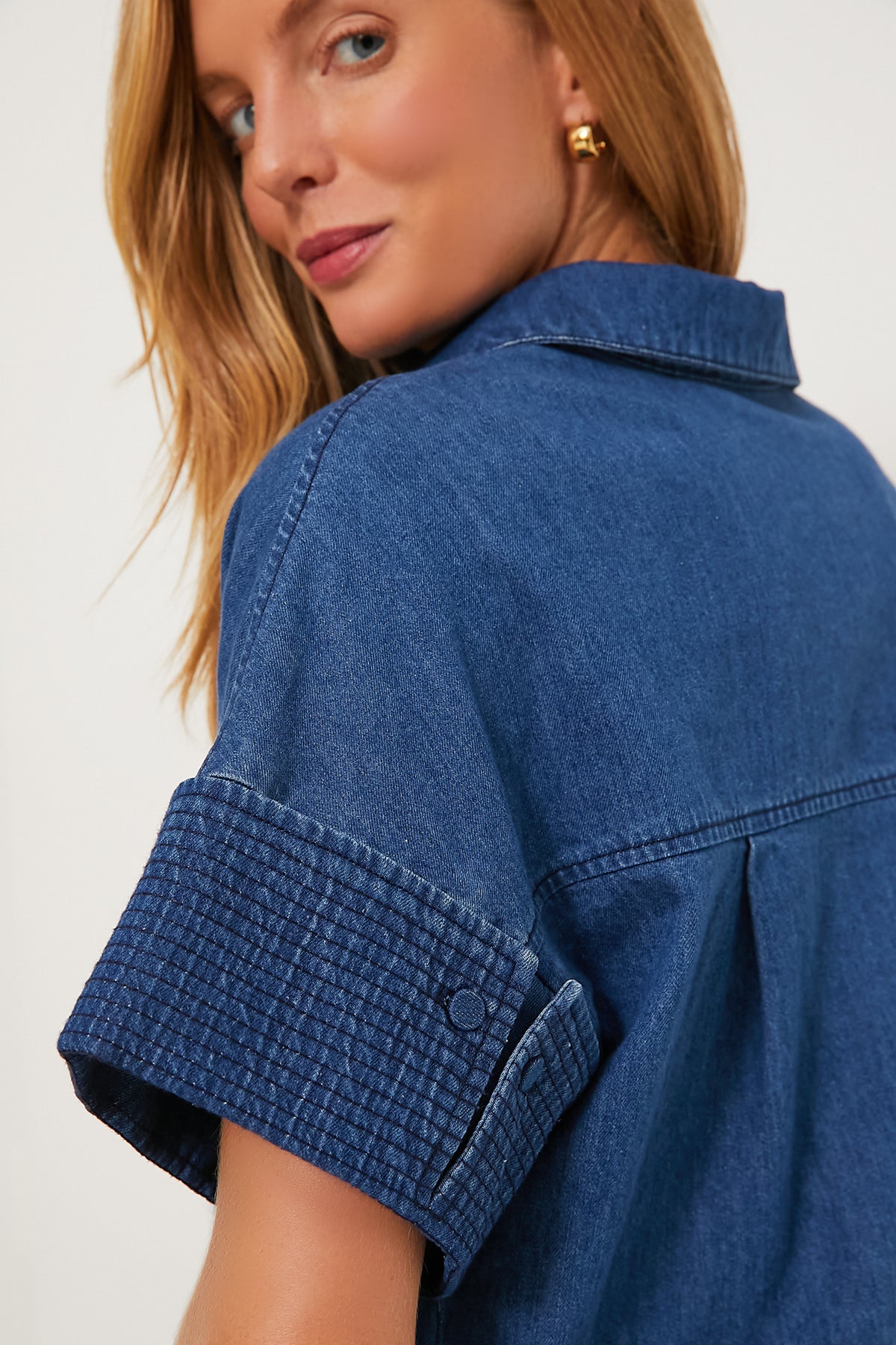 Denim Trapunto Stitch Sofia Shirt Dress | Tuckernuck