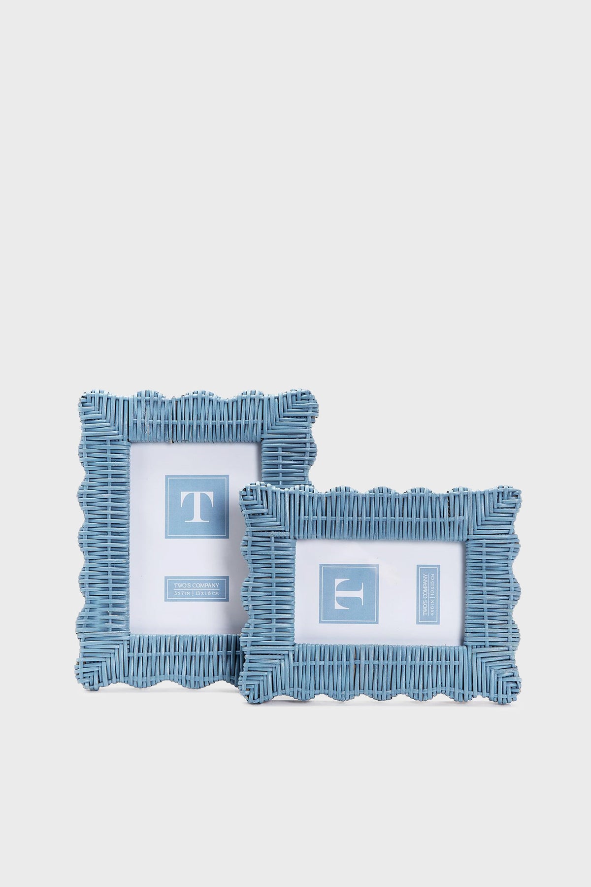 4x6 Blue Wicker Weave Frame | Two's Company