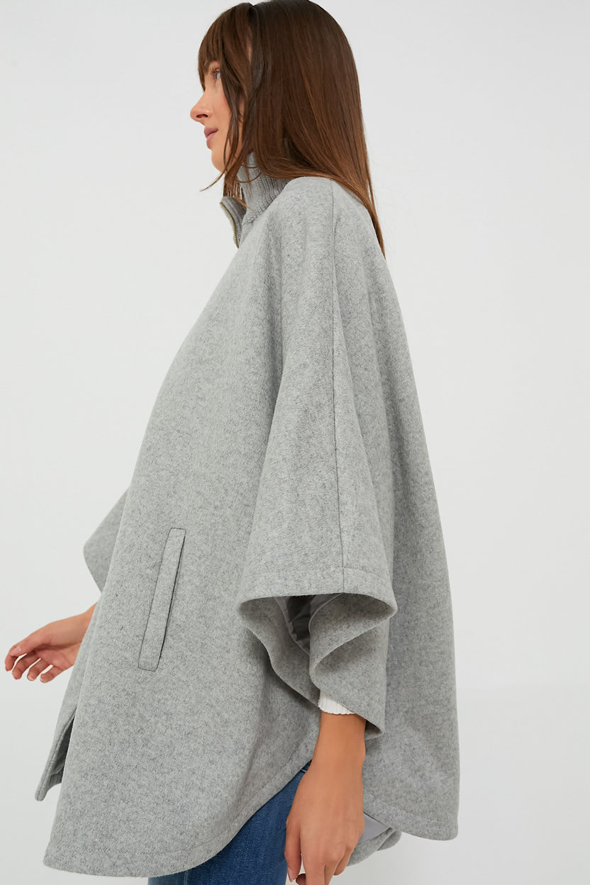 Grey Full Zip Huntington Poncho | Tuckernuck
