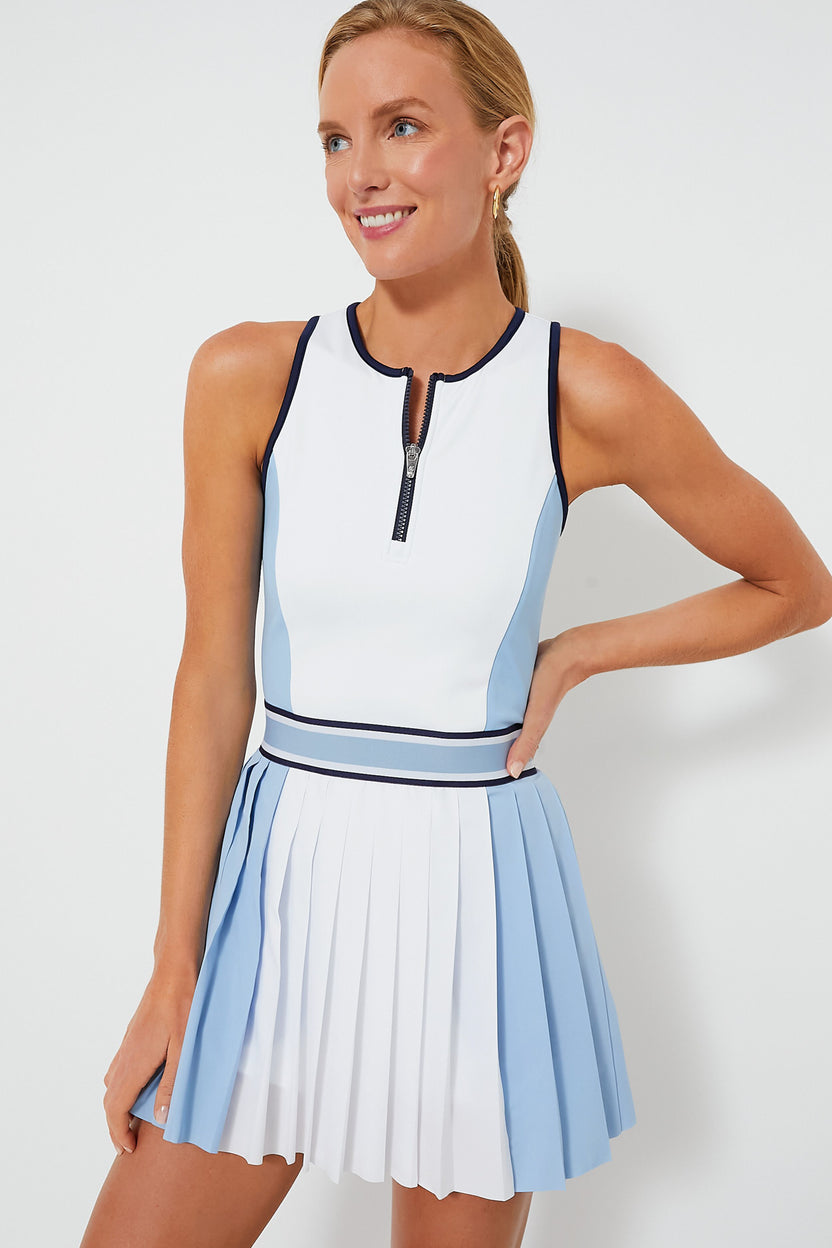 Wolf Blue Color Block Leo Dress | Greyson