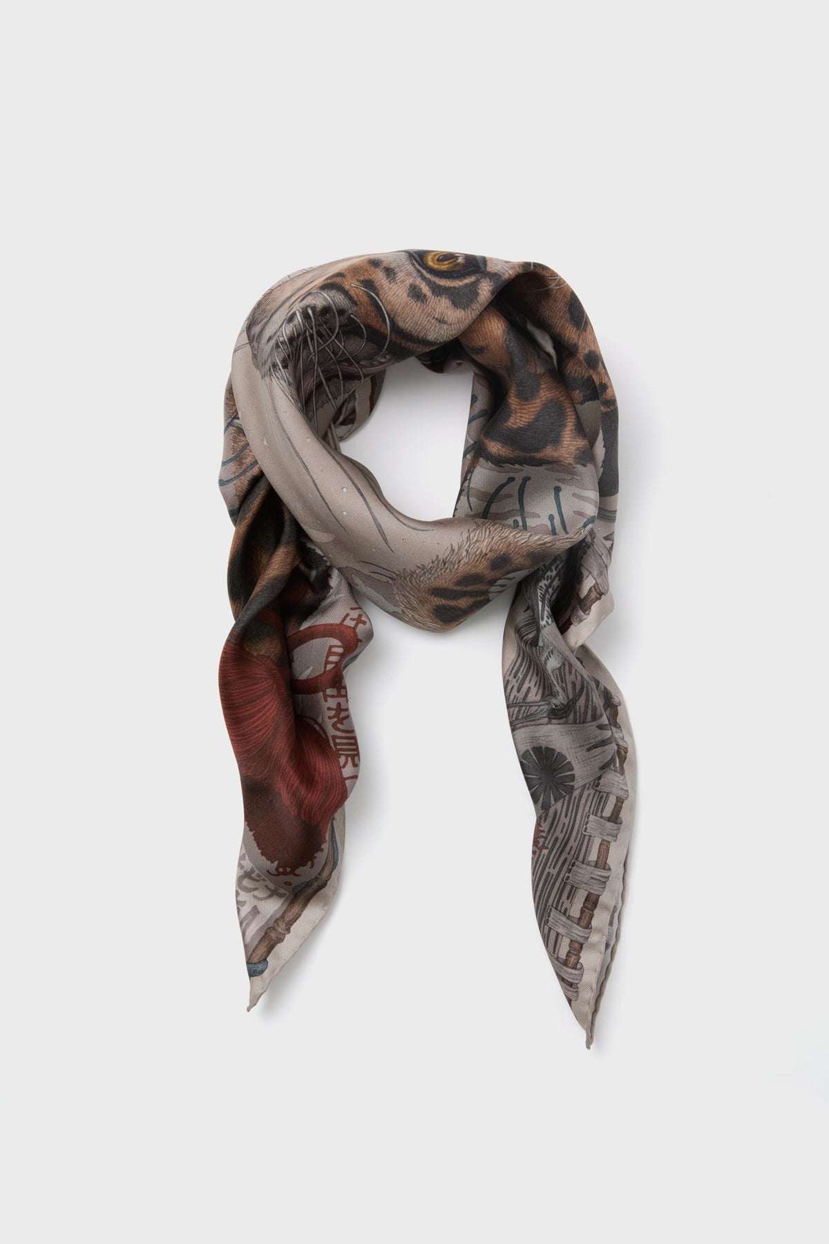 The Lunar Leopard Champagne Large Square Scarf | Sabina Savage